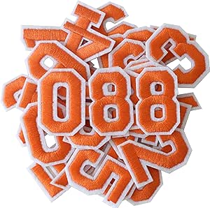 Amazon.com: GYGYL 30 Pieces Iron on Numbers Patches, Orange Number ...