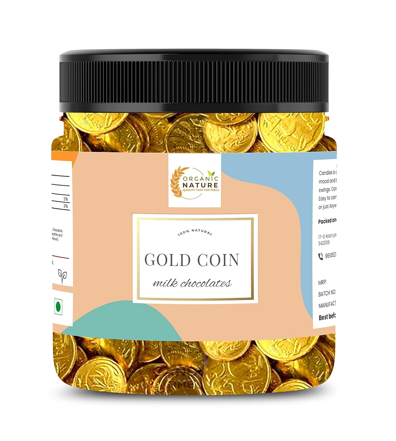 Organic Nature Gold Coin Milk Chocolates/Chocolate Coins Gift pack (Jar ...