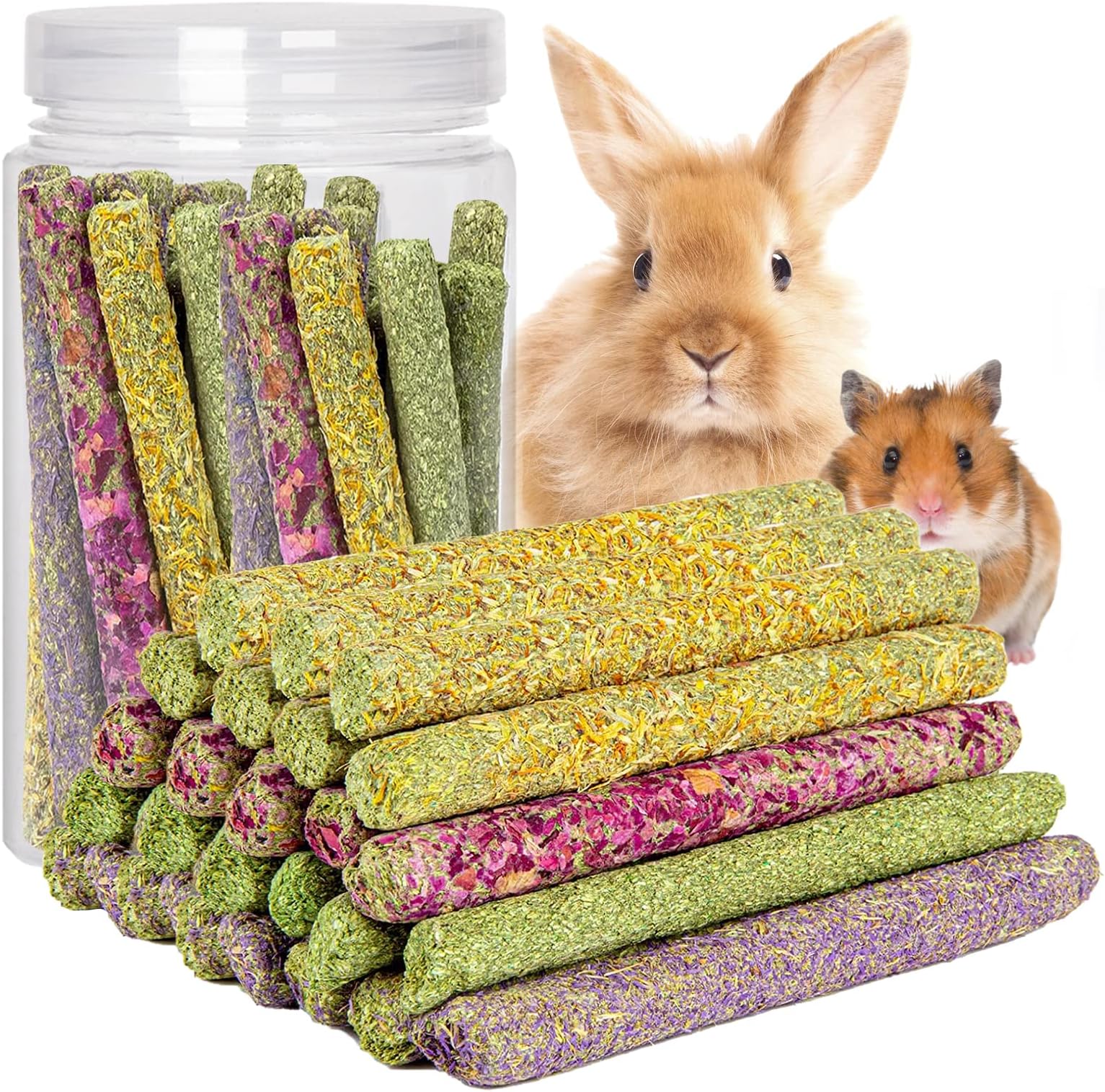 Flow fire 32Pcs Timothy Hay Sticks for Rabbit Chew, Rabbit Treats ...
