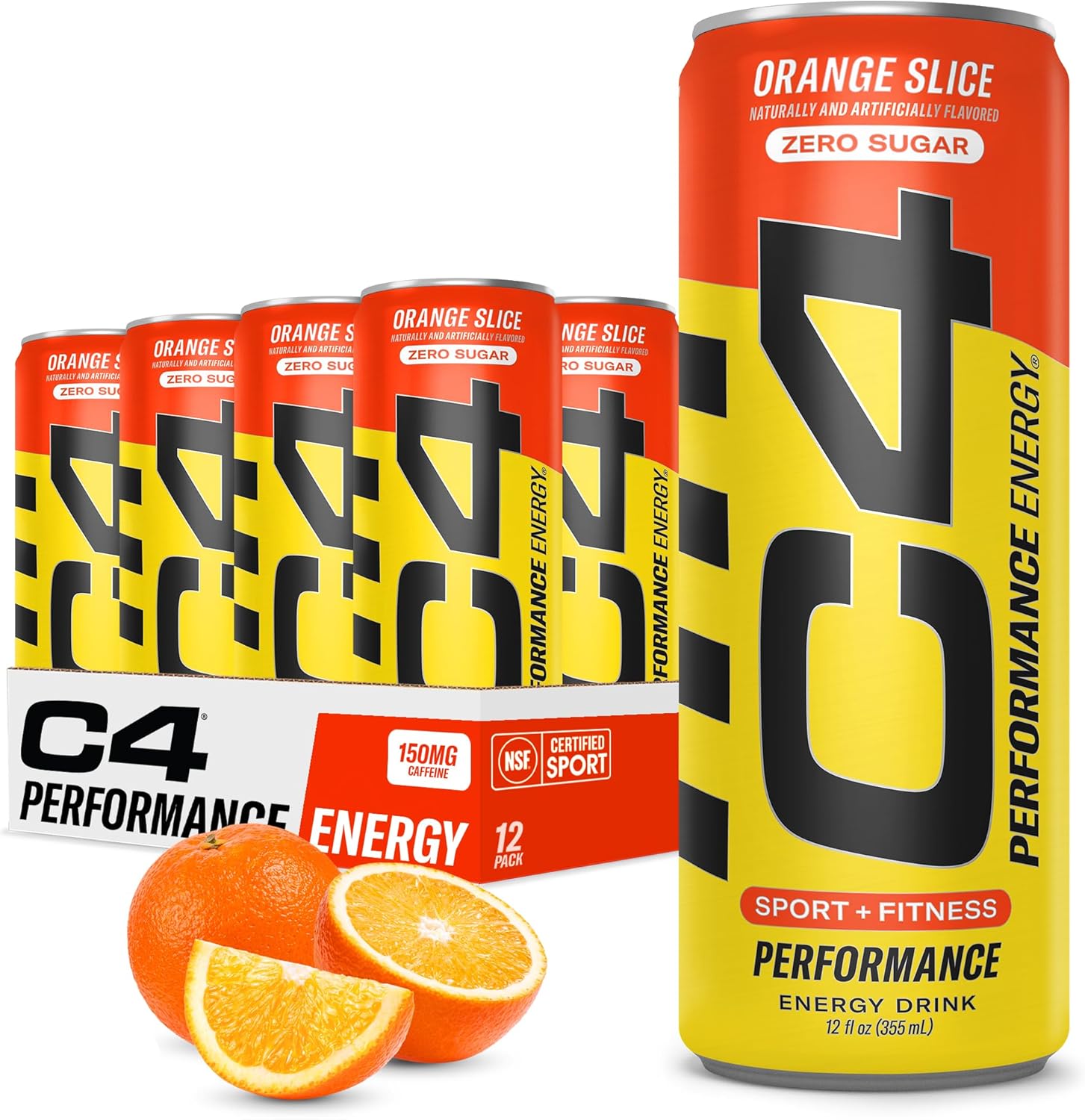 C4 Original Sugar Free Energy Drink | Orange Slice | Pre Workout ...