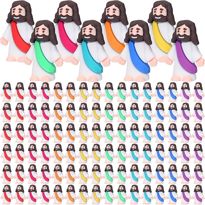 Amazon.com: Barydat 200 Pack Mini Jesus Figurines Bulk Easter Tiny ...