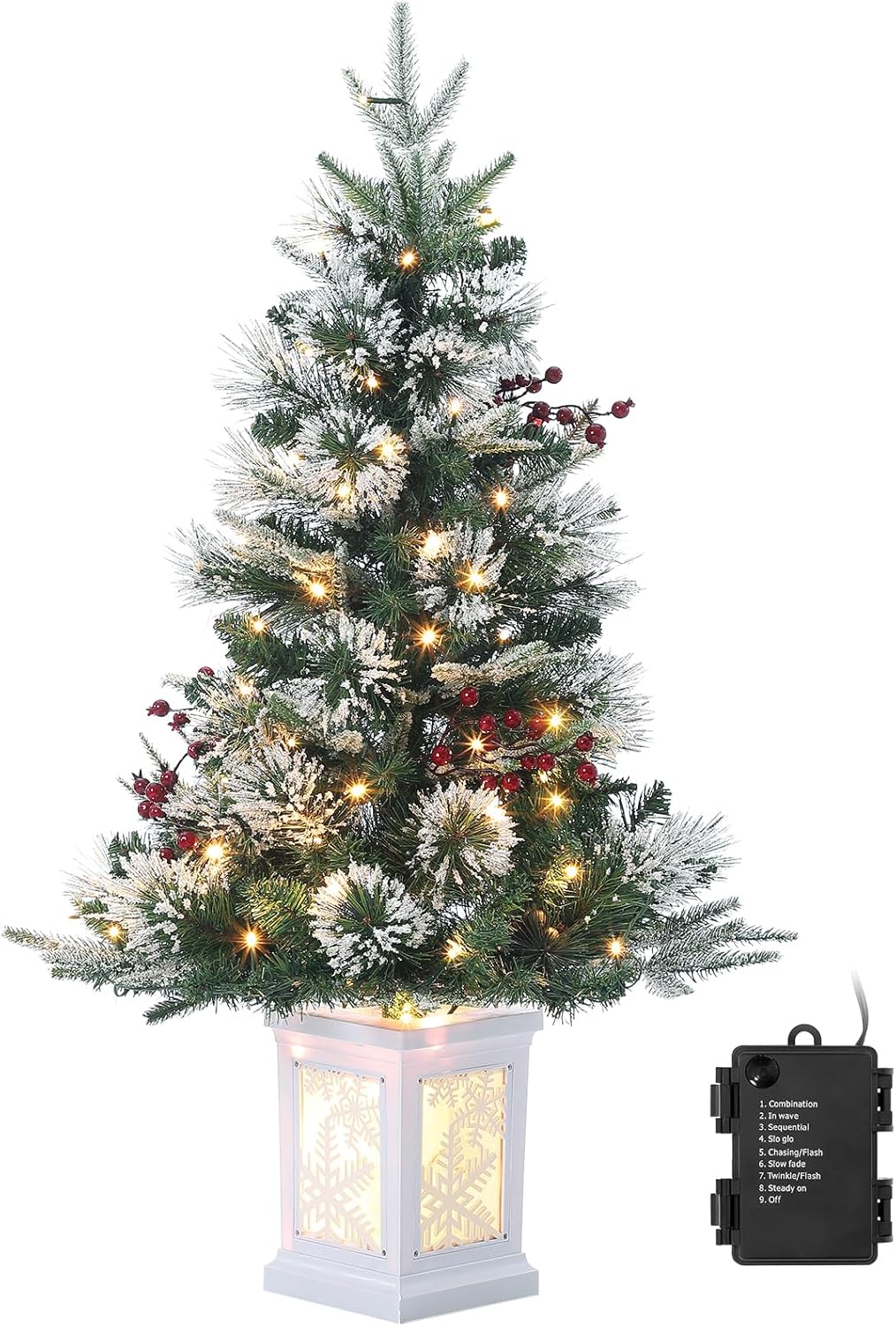 Amazon.com: 3 ft Pre Lit Fiber Optic Artificial Christmas Tree with 78 ...