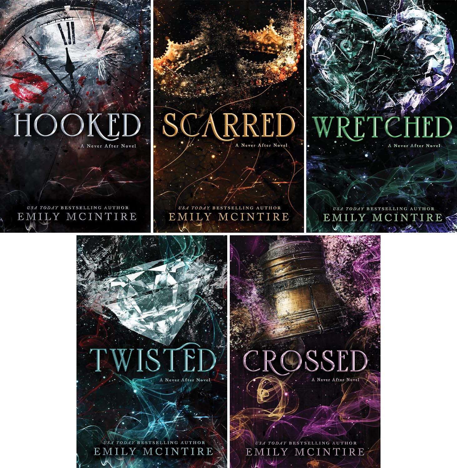 Never After Series, Vol. 1-5 Books. Hooked, Scarred, Wretched, Twisted ...