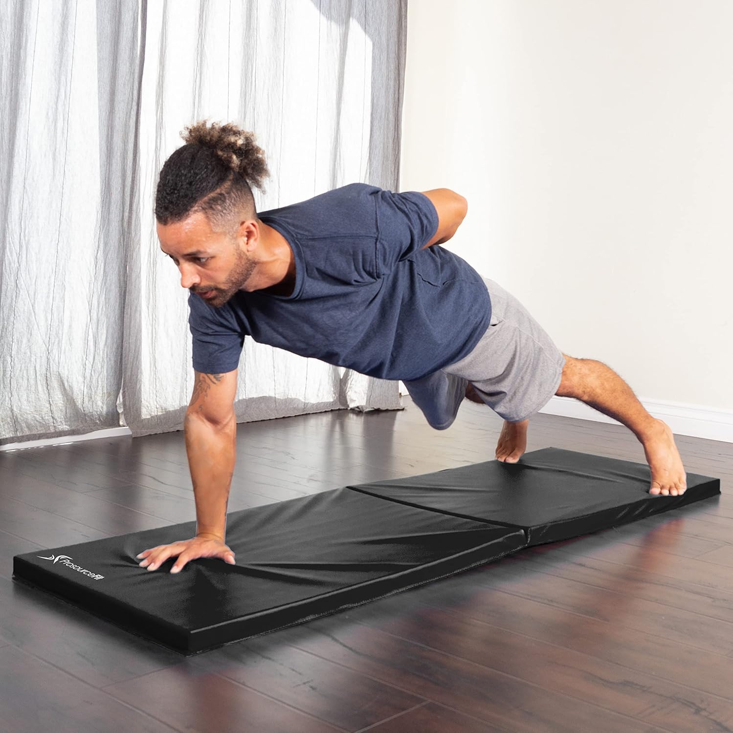 Buy ProsourceFit Bi-Fold Folding Thick Exercise Mat 6’x2’ with Carrying ...