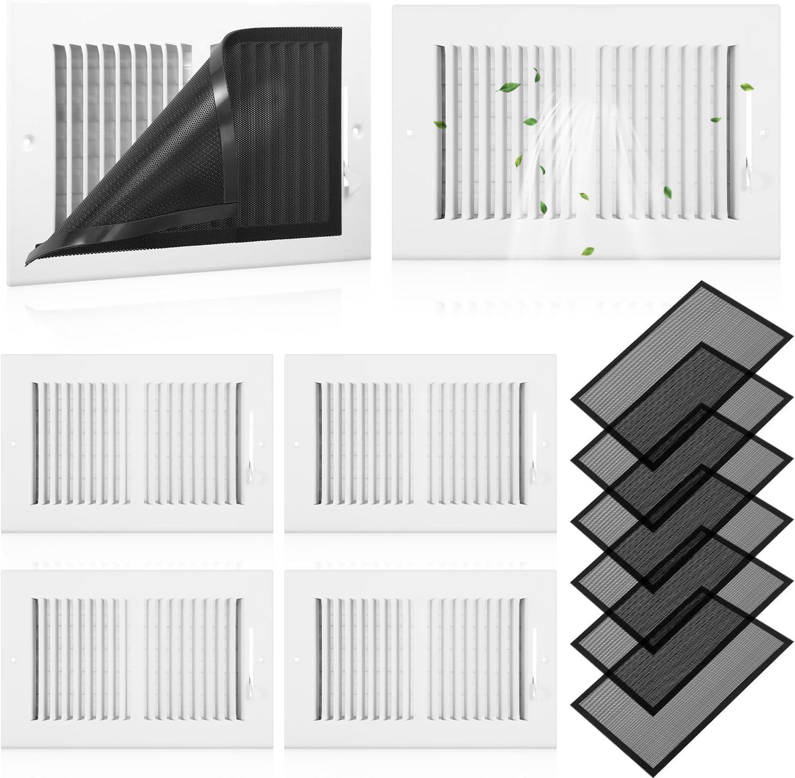 Zonon 12 Pcs Air Return Vent Grille 10" x 6" with Magnetic Vent Mesh ...