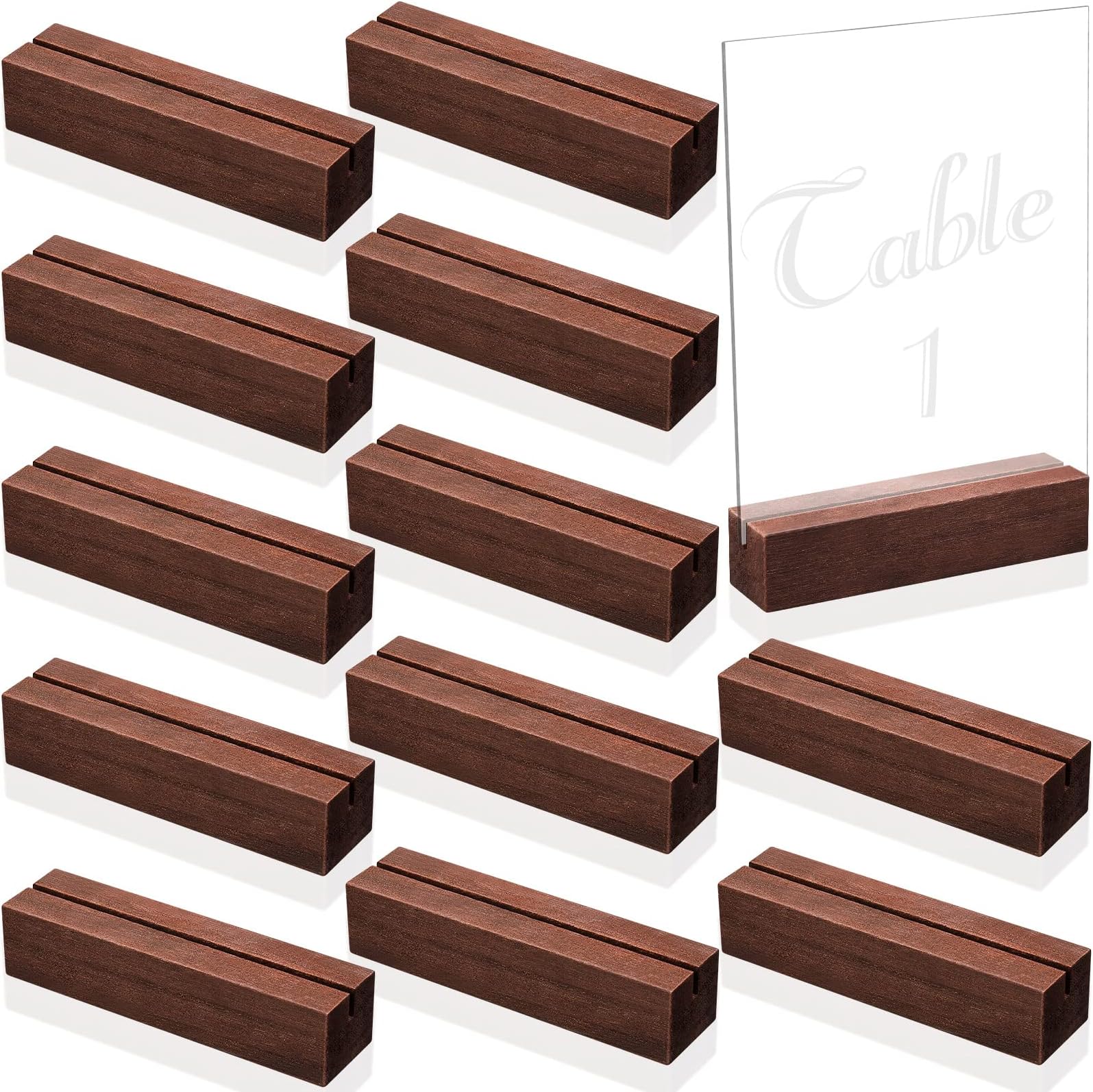 Amazon.com: woshilaoDS 6 Pcs Wood Place Card Holders, Wooden Table ...