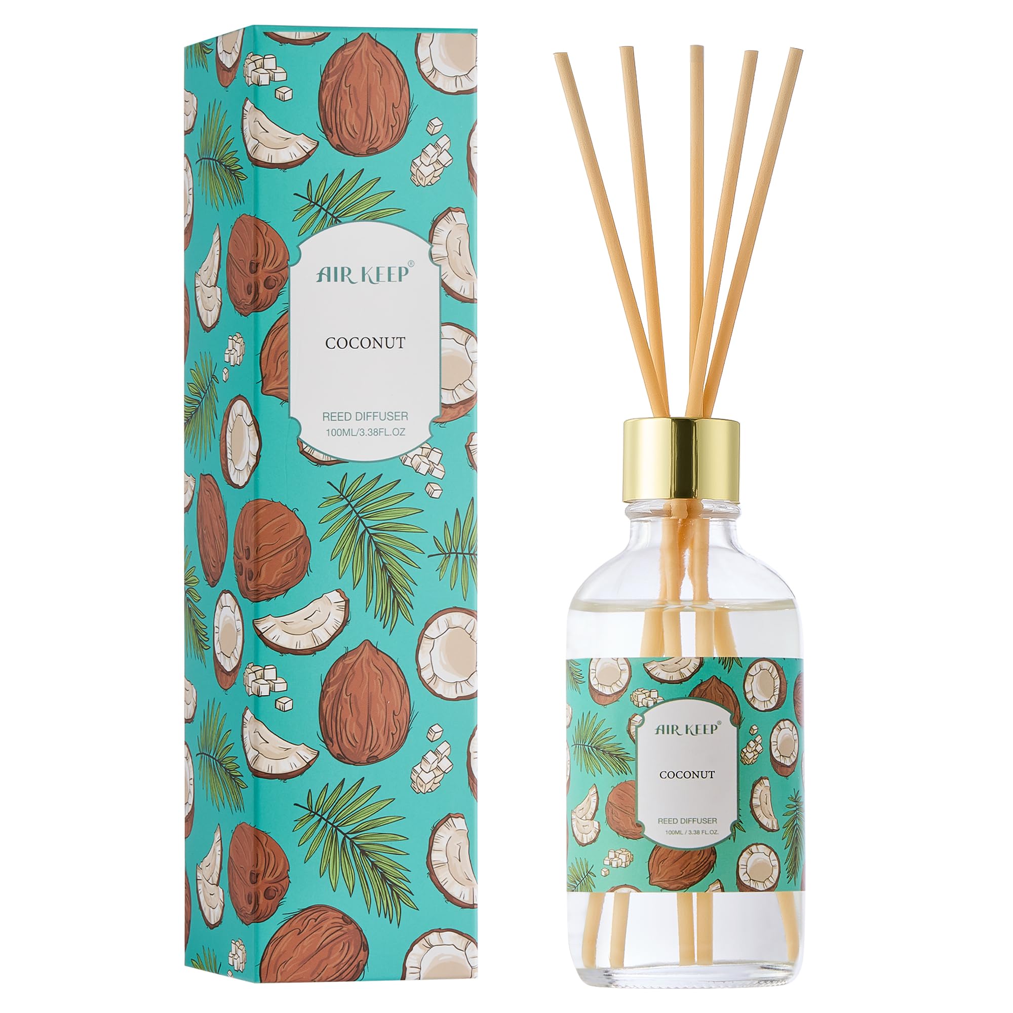 Amazon.com: Airkeep Reed Diffuser Oil Set with Reed Sticks,Coconut ...