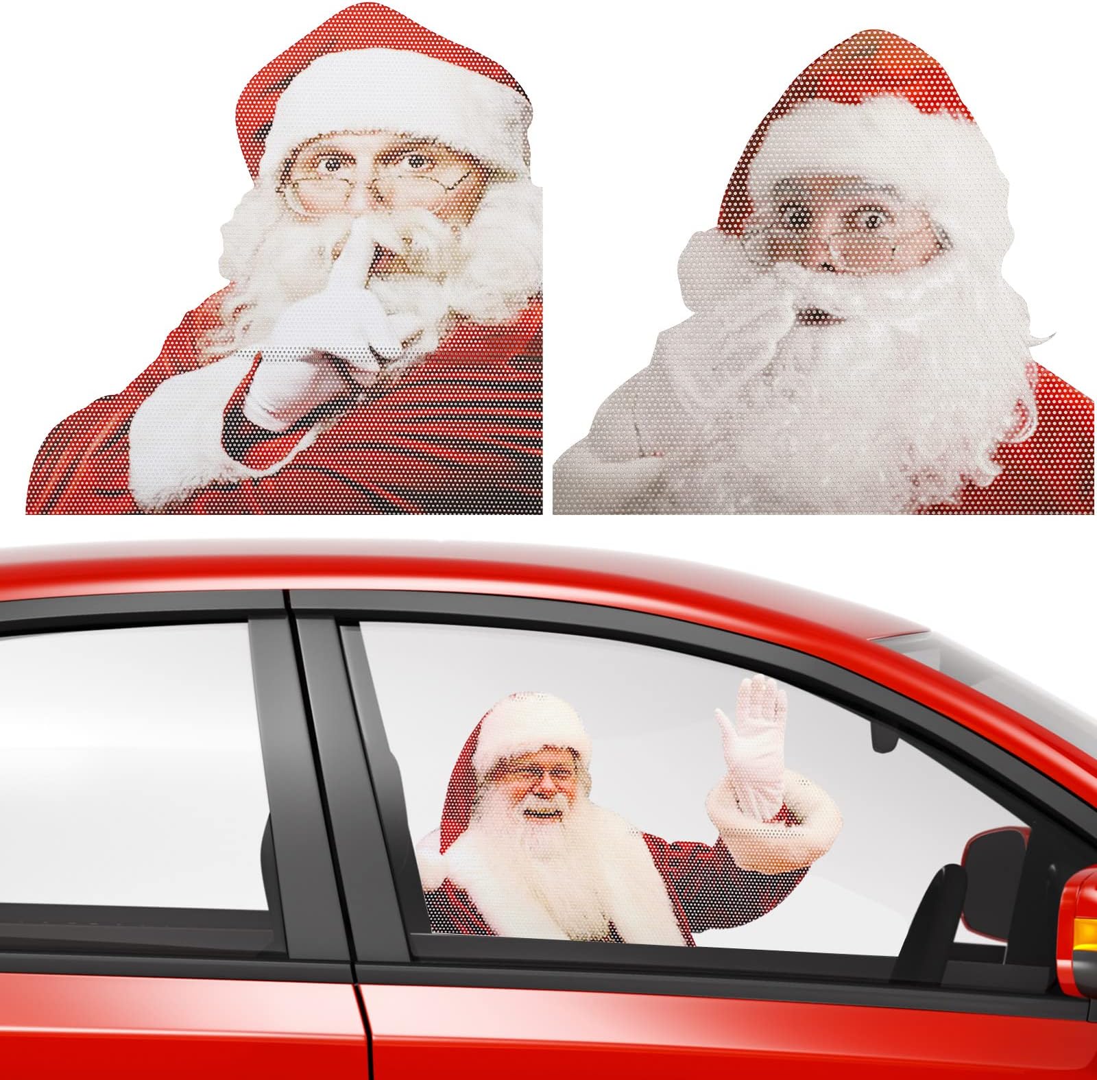 Amazon.com - Christmas Car Rear Window Stickers PVC Santa Claus Car ...