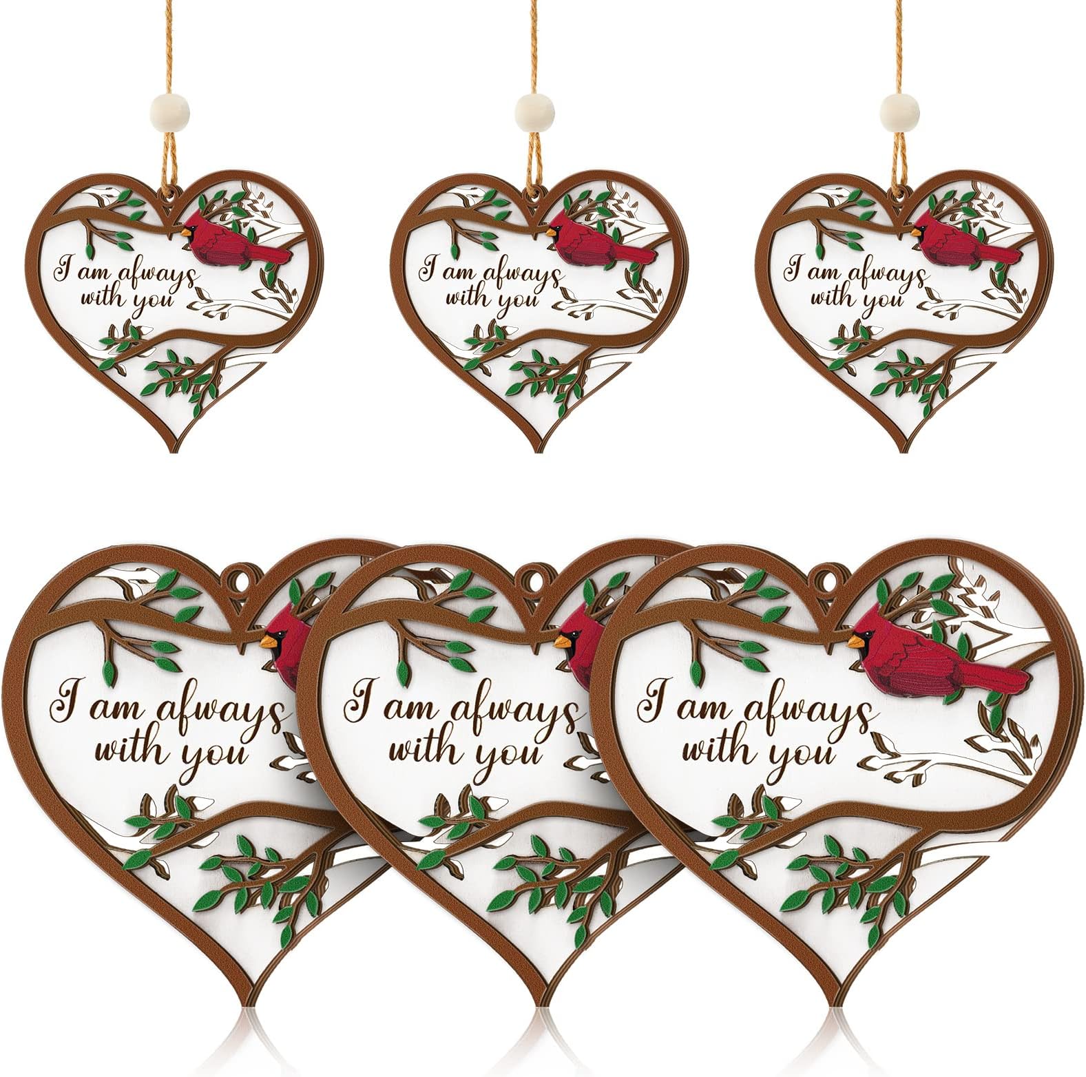 Amazon.com: 12 Pieces Red Cardinal Christmas Ornaments Acrylic Hanging ...