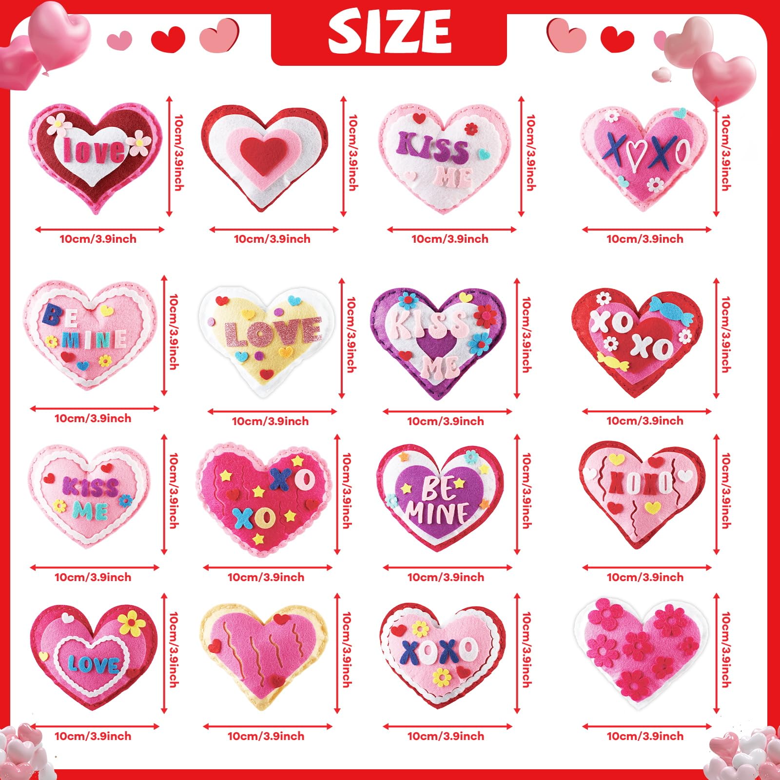 Snapklik.com : 16 Sets Valentines Day DIY Stuffed Craft Kit Heart ...