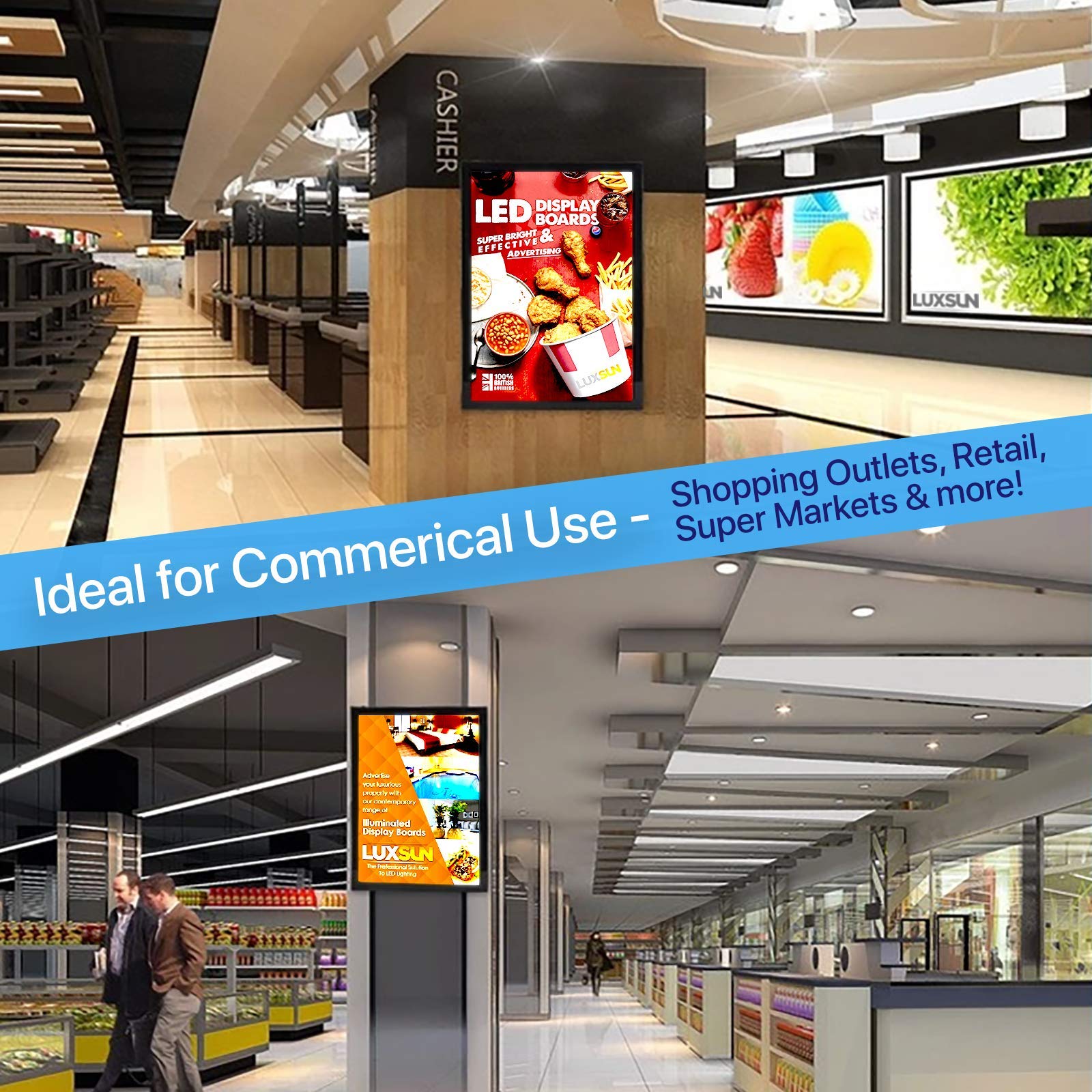 A0 | LED Illuminated Backlit Snap Frame Poster Display Light Box Menu ...