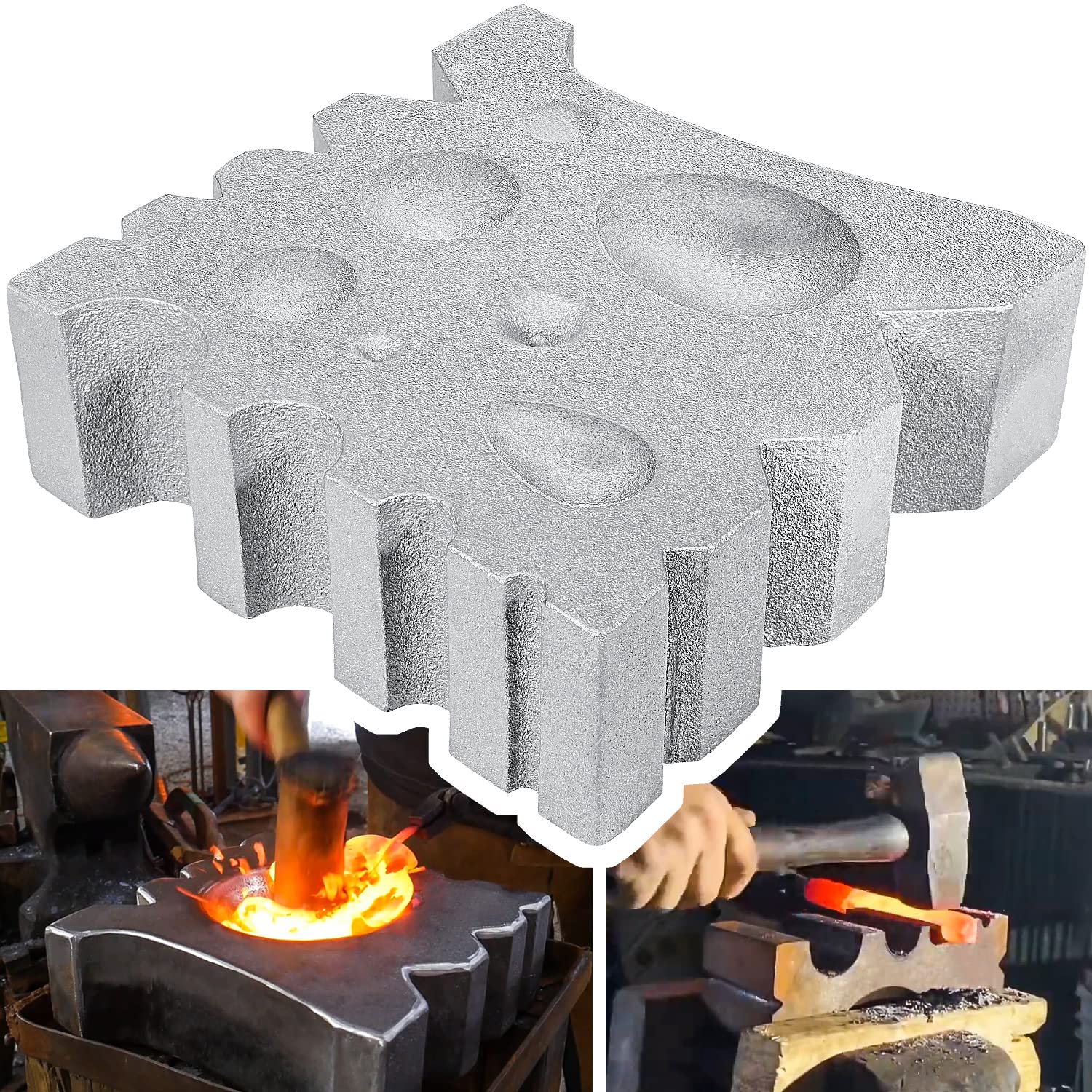 Amazon.com: 50lb Blacksmith Swage Block Anvil Forge Bowl Ladle Spoon ...