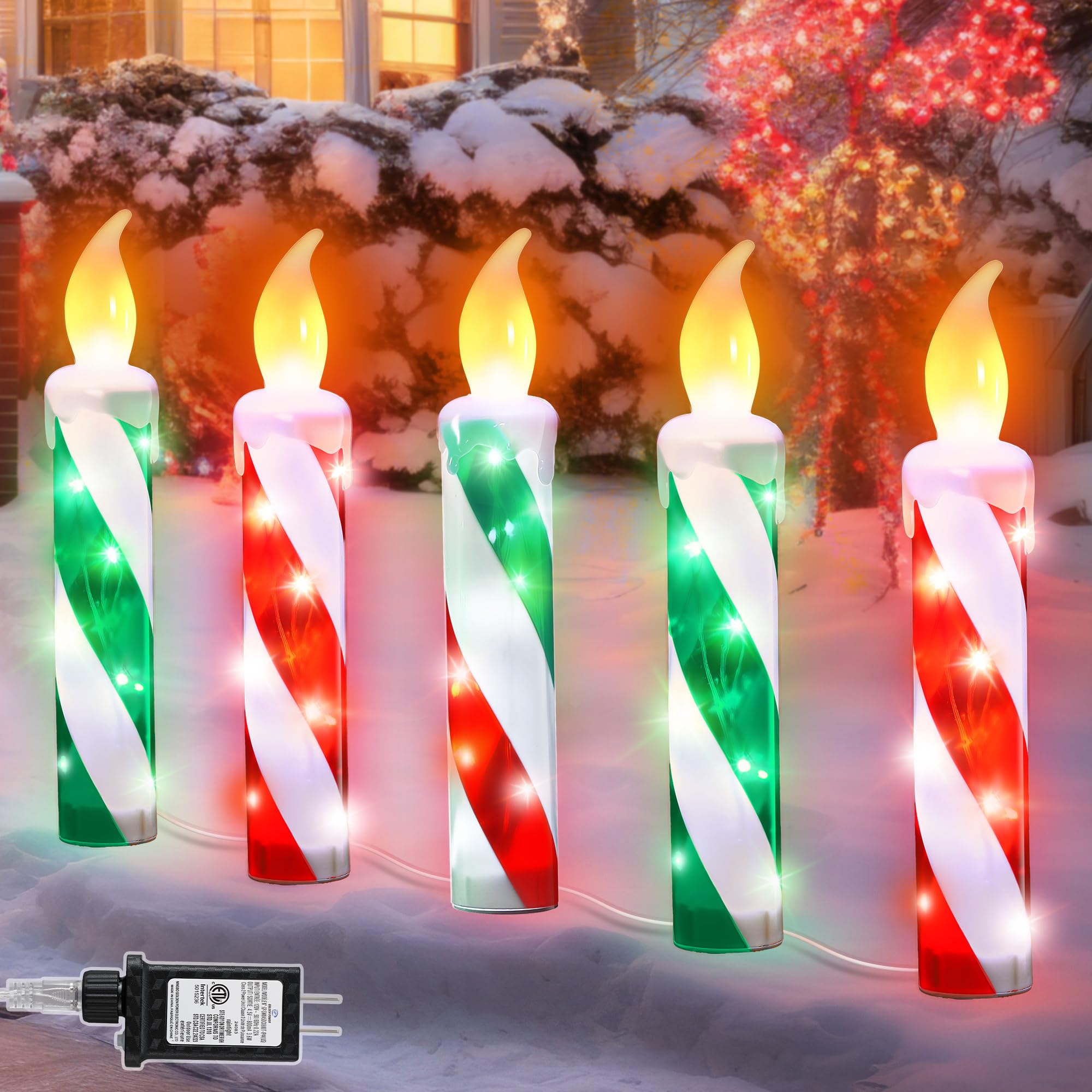 Amazon.com: ElectricWise 5 Pcs Christmas Lighted Decoration Candle ...