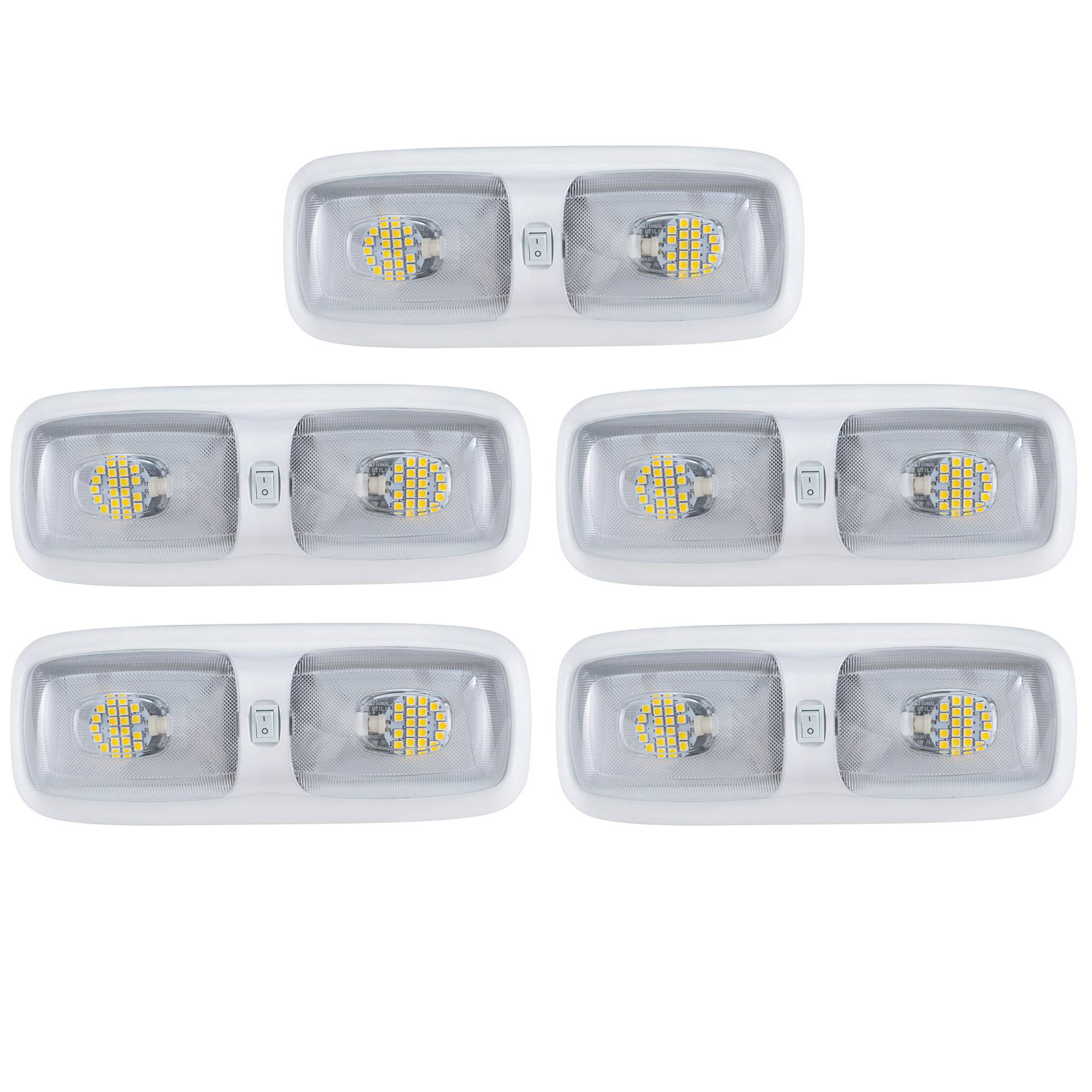 Rv Led 12v Fixture Double Dome Pancake Light 3200k Warm Facon 12V RV
