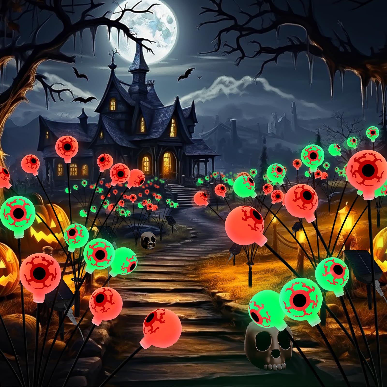 Amazon.com : Halloween Decorations Outdoor Solar Scary Eyeball Lights ...