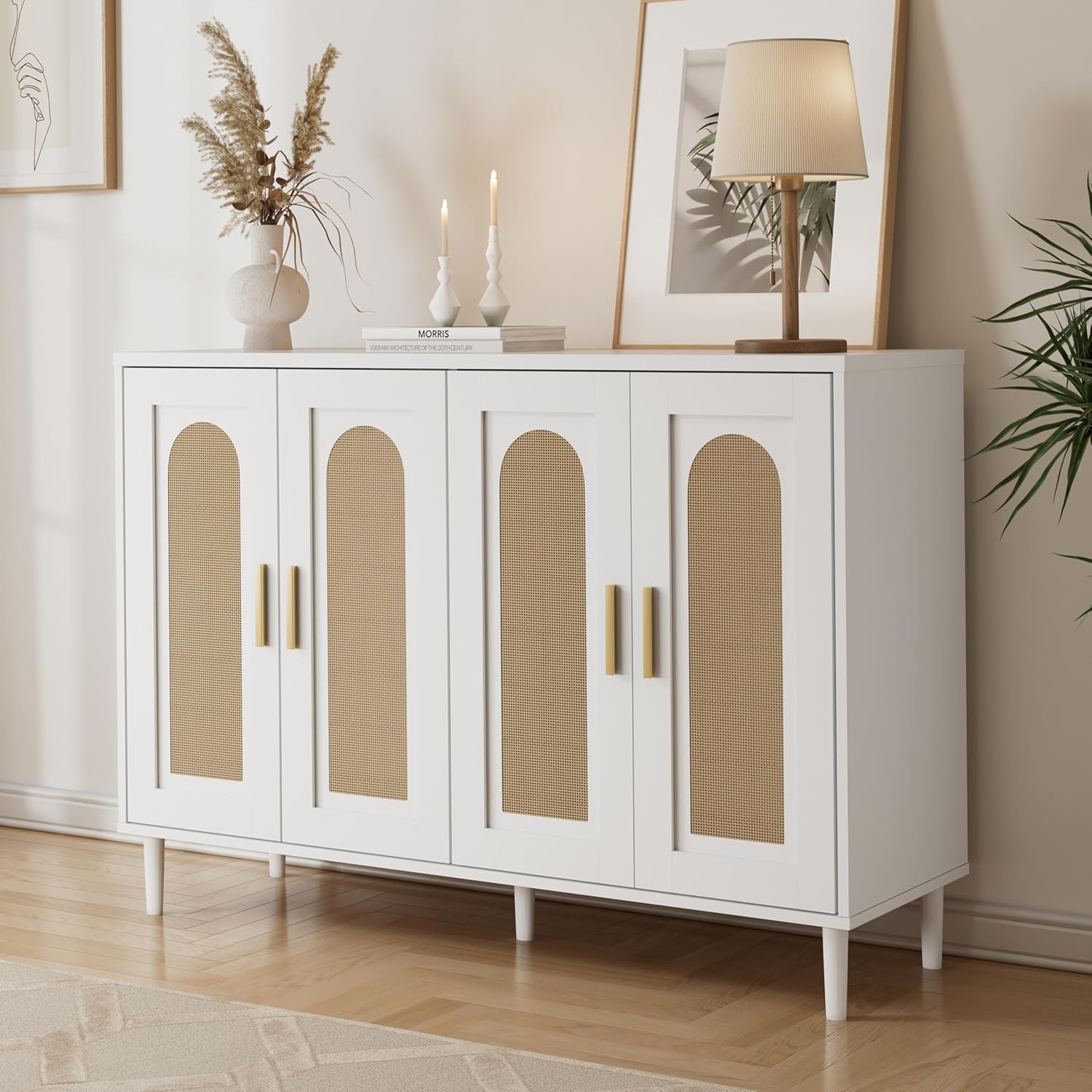 Amazon.com - IANUE Sideboard Buffet Cabinet - Kitchen Rattan Cabinet ...