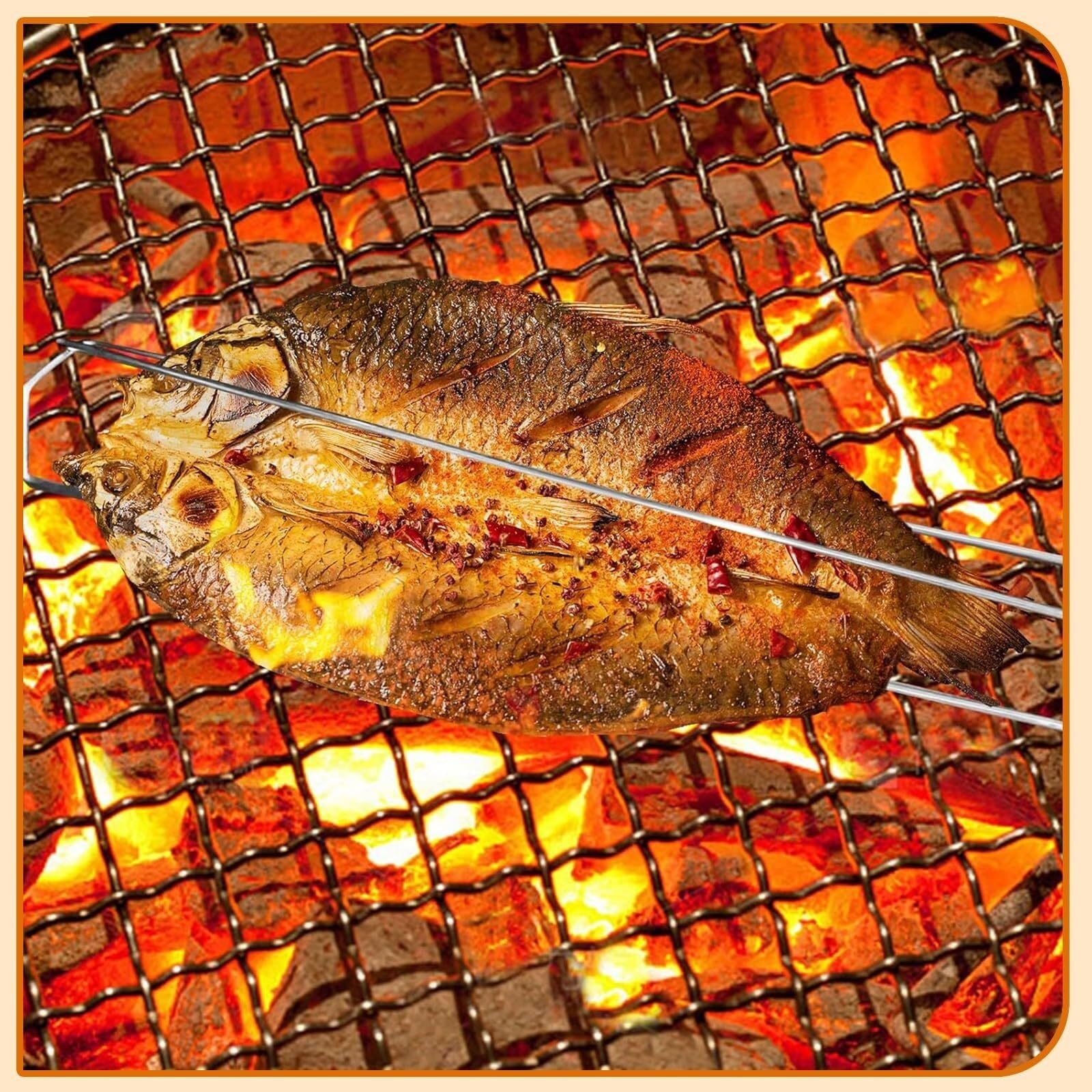 Barbecue Wing Holders Chicken Wing BBQ Grill Rails - U-Shaped Metal ...