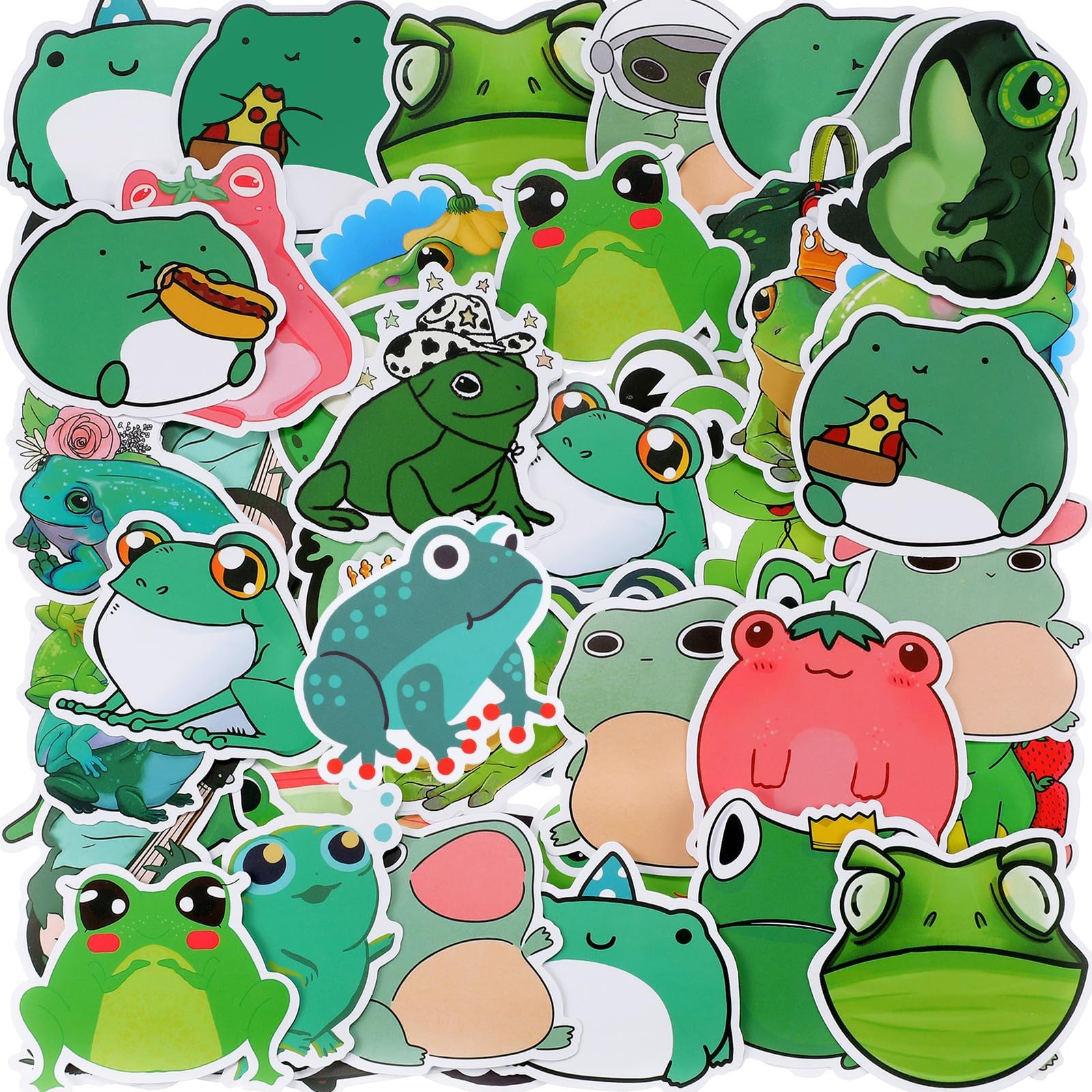 Amazon.com: HUAMUMA Kawaii Frog Stickers 100 Pack - Cute Vinyl ...