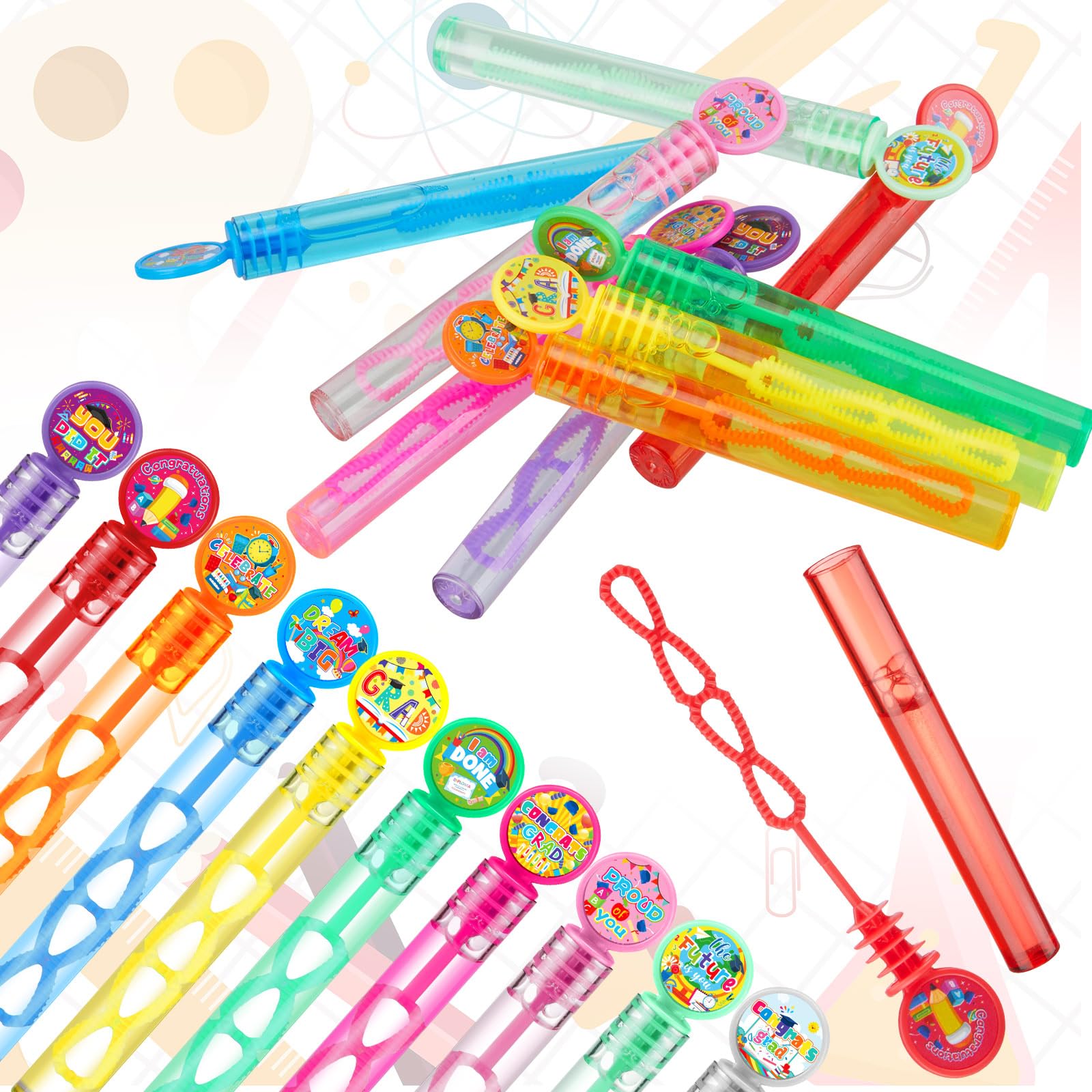 Snapklik.com : 60 Pcs Graduation Mini Bubble Wands 4 Inch Assorted ...