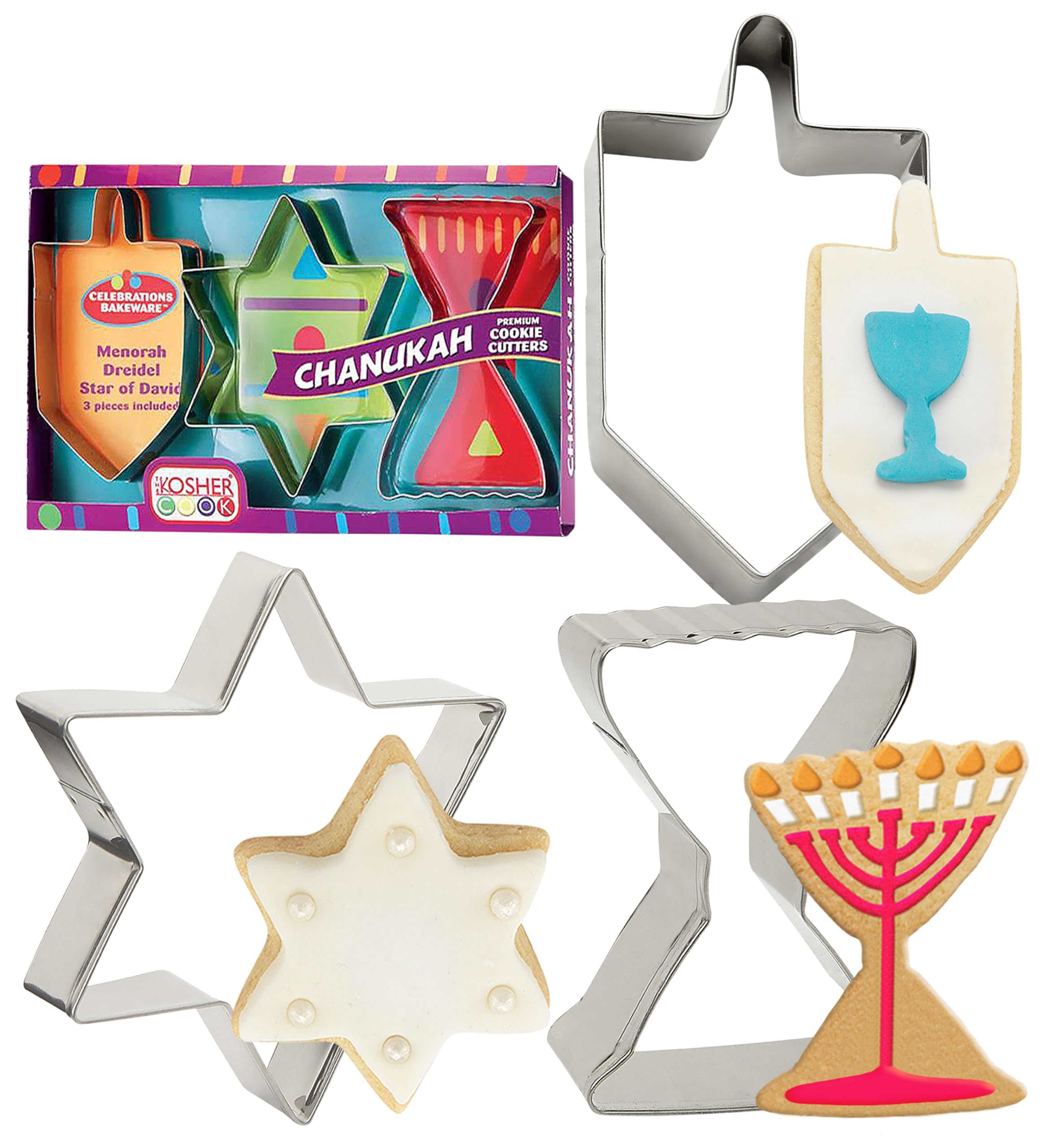 Amazon.com: The Kosher Cook Hanukkah Stainless Steel Chanukah Cookie ...