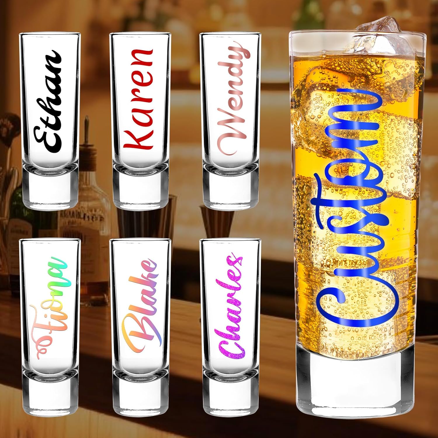 Amazon.com | 1 Pcs Custom Funny Shot Glasses Bulk Personalized Tall ...