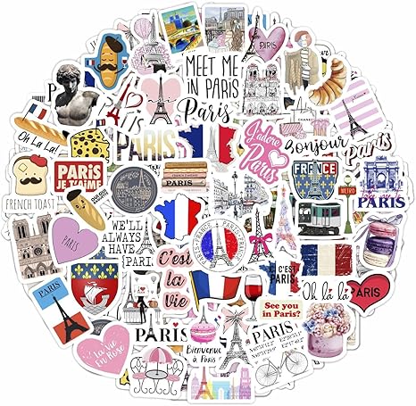 Amazon.com: 100Pcs Paris Sticker, French Stickers, Eiffel Tower ...