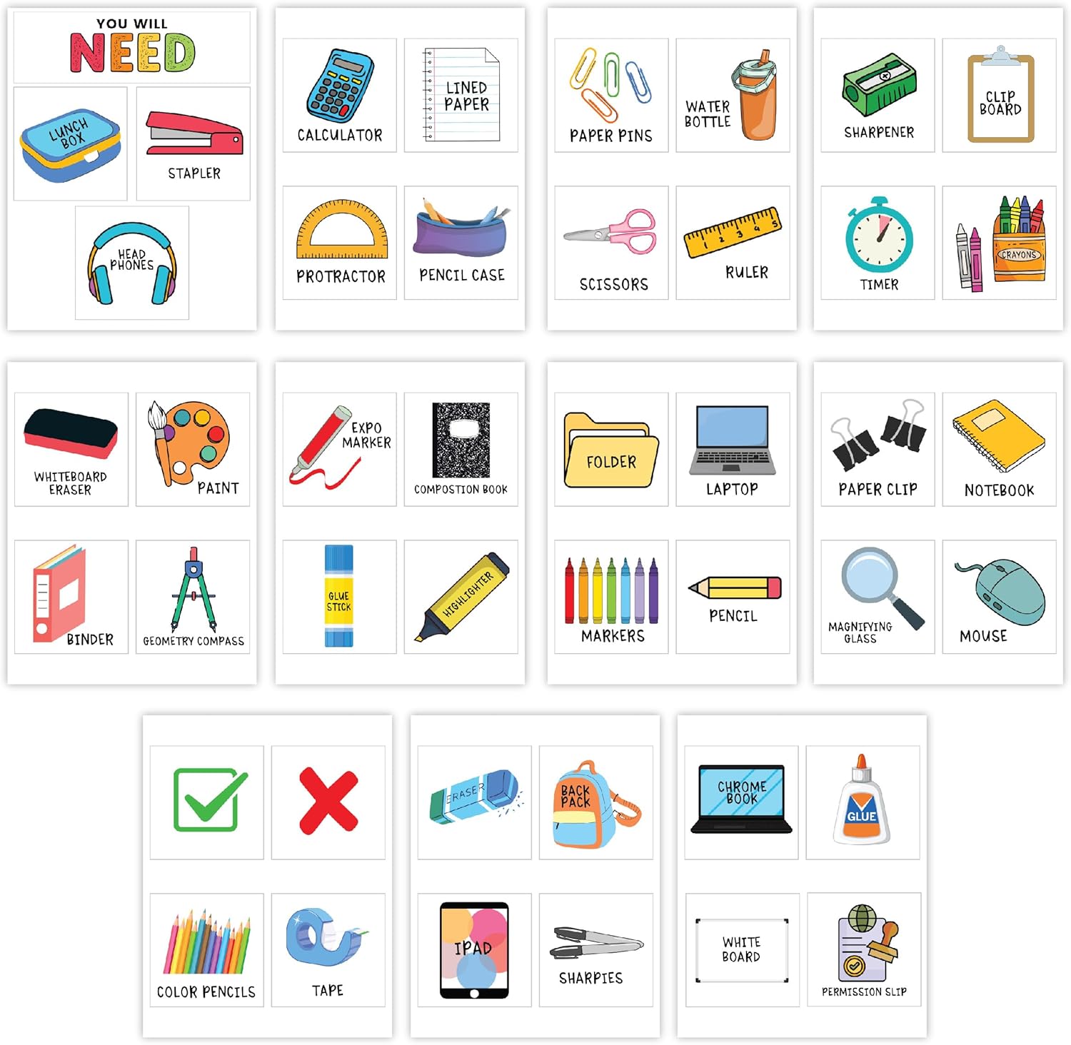 Andaz Press Visual Supply Cards Classroom Poster, You Will Need Visual ...