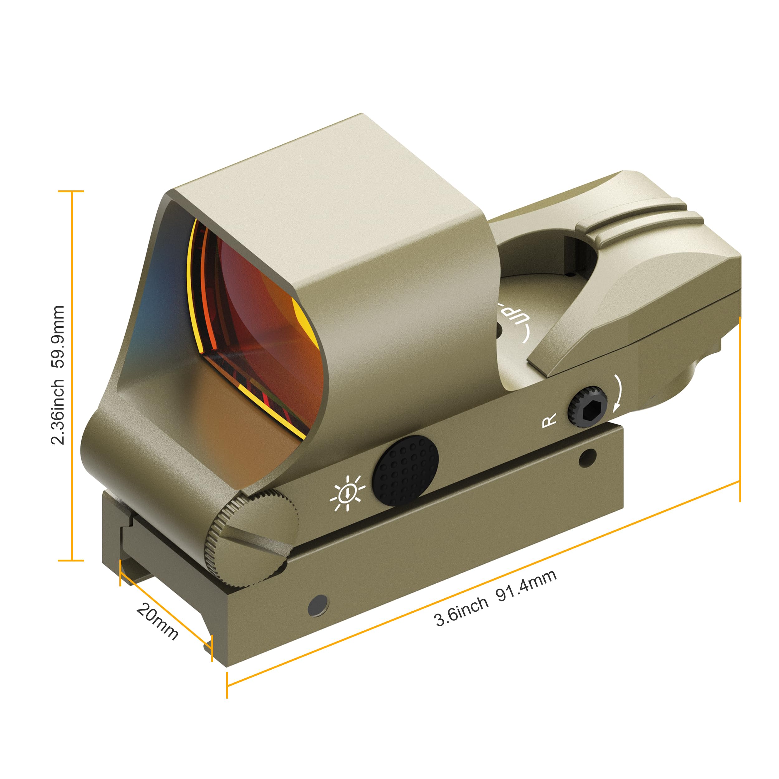 Snapklik.com : Feyachi RS-61 Reflex Sight, Multiple Reticle System Red Dot Sight