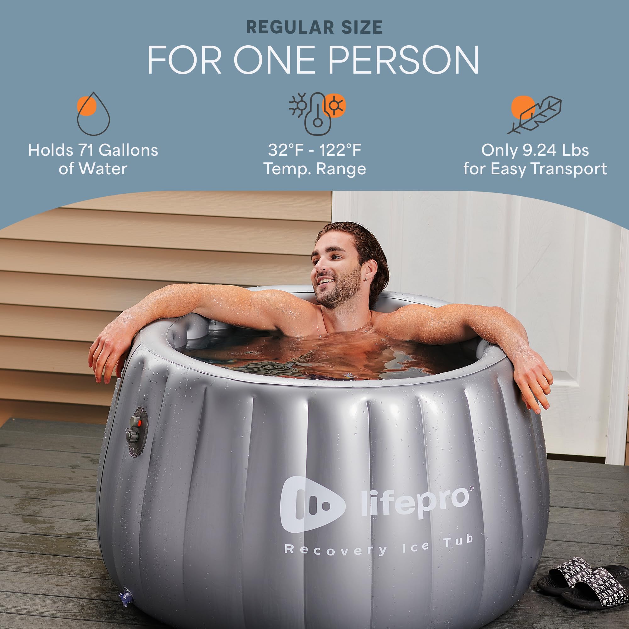 Snapklik.com : LifePro 2-Person Portable Ice Bath Tub