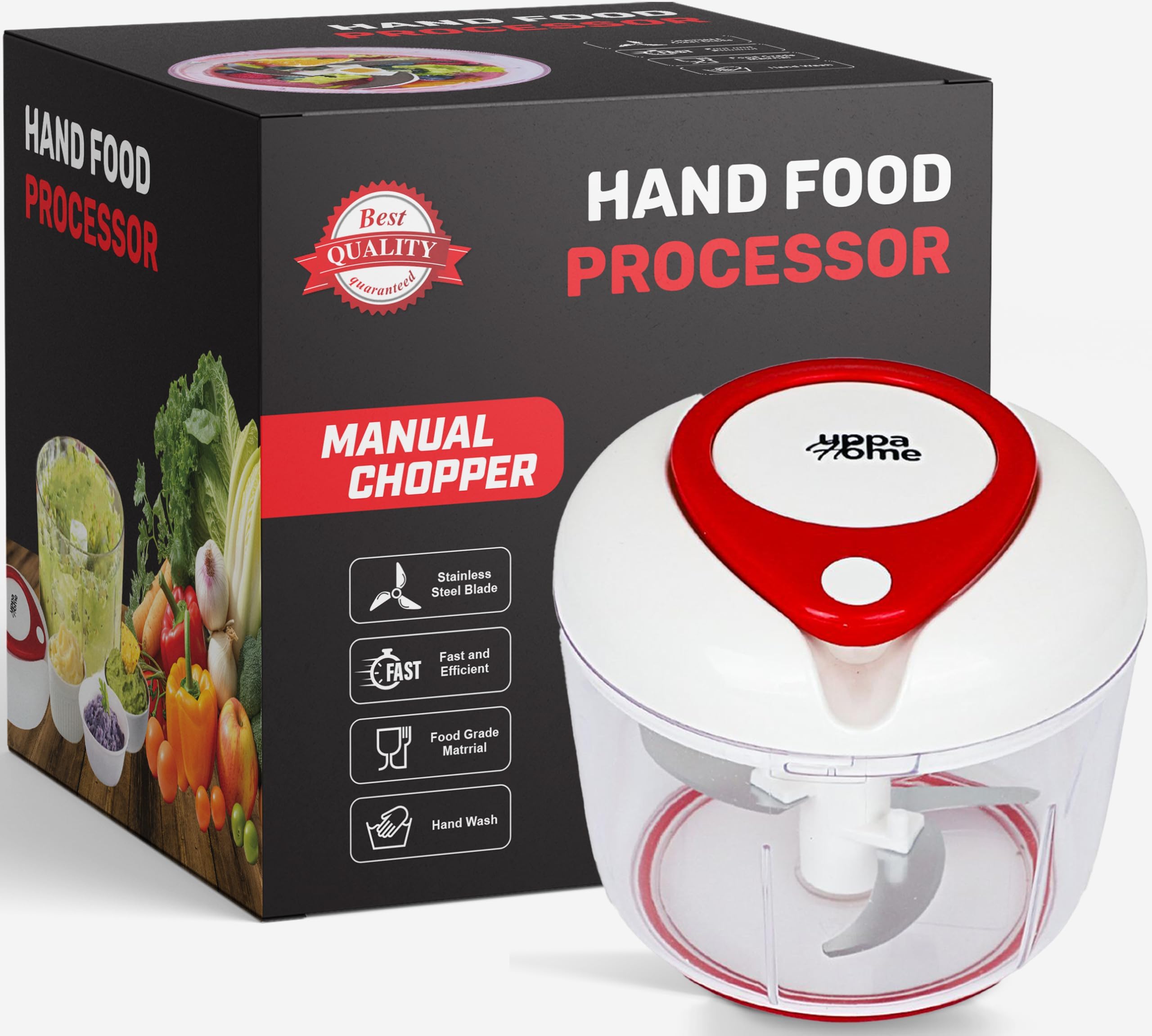 Amazon.com: Manual Food Chopper Vegetable Chopper, 500ML Garlic Mincer ...