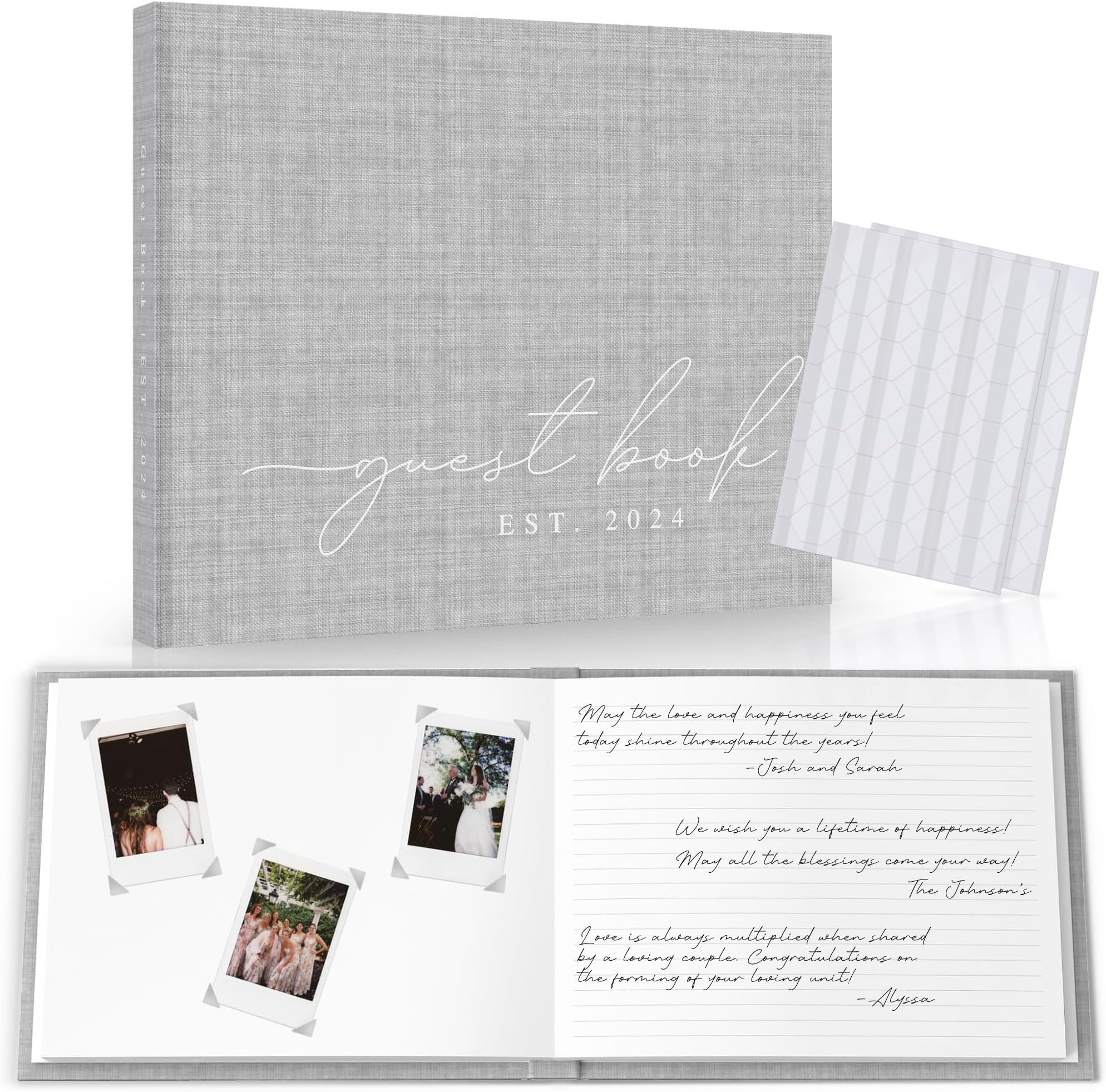 Amazon.com: Personalized Wedding Guestbook w/Bride and Groom Name ...