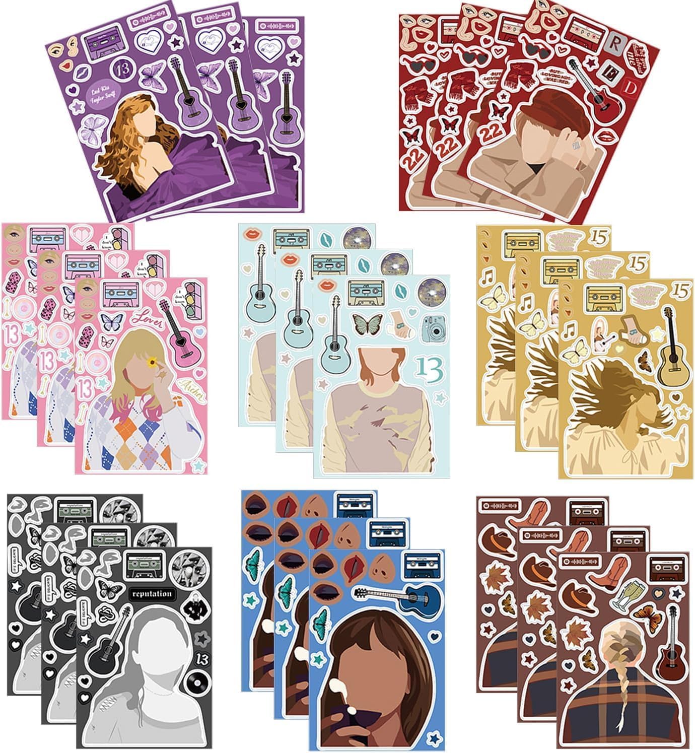 Amazon.com: LUCKDUCK 32Pcs Tay-lor Make a Face Stickers