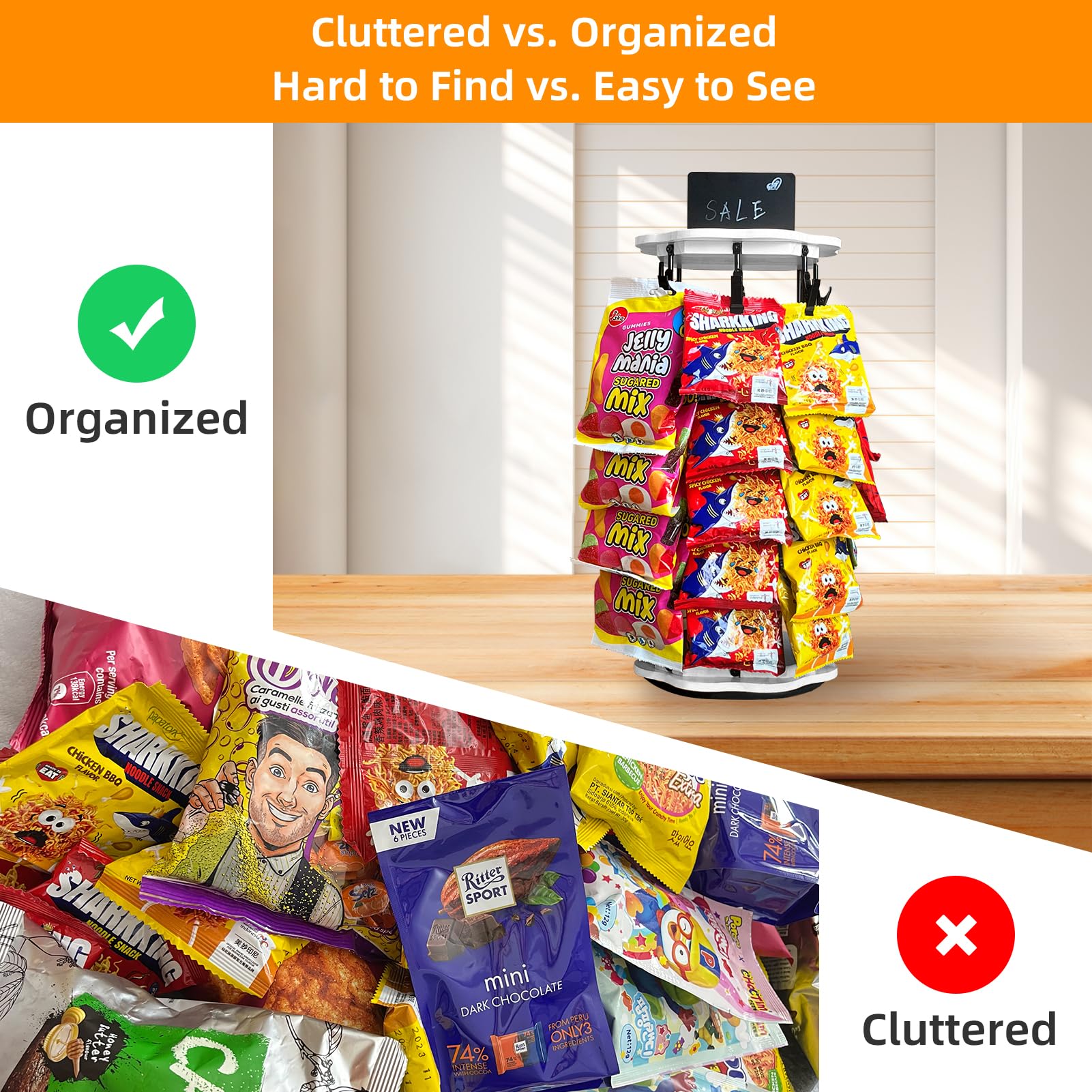 Chip Display Rack ,Snack Organizer,Flower-Shaped... Chip Rack Display Stand