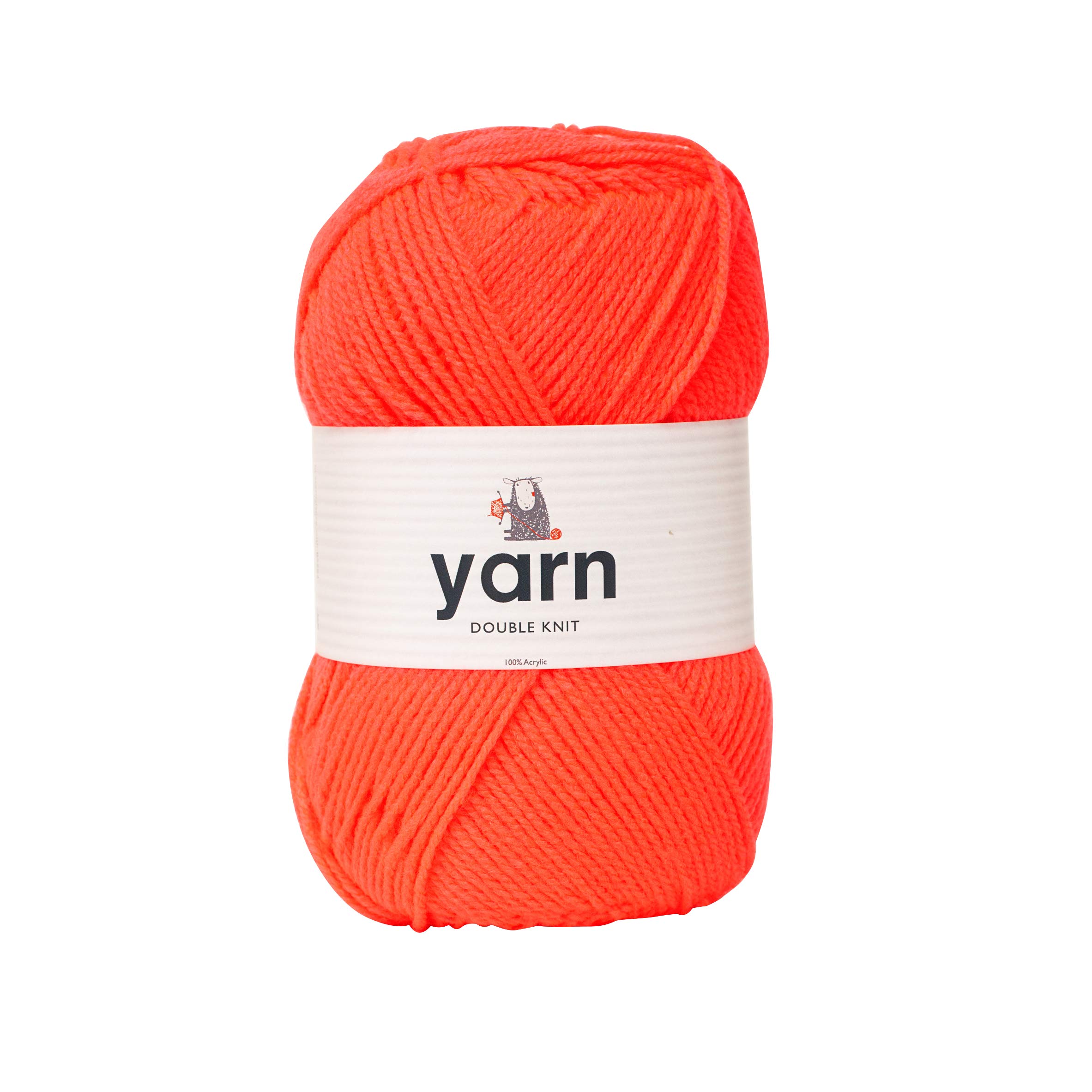 Korbond DK Bright Coral Yarn - 100g Acrylic Wool - Lightweight ...