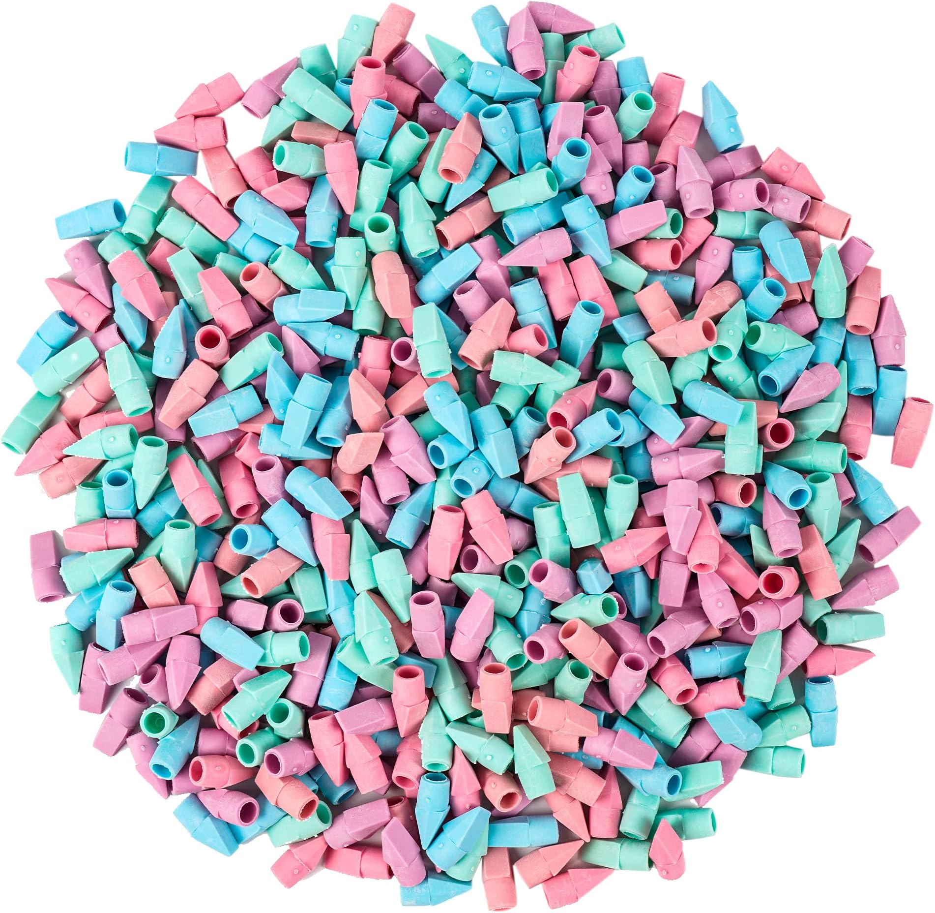 Amazon.com : 500 Pack Pencil Eraser Caps Pastel Colors Latex Free ...