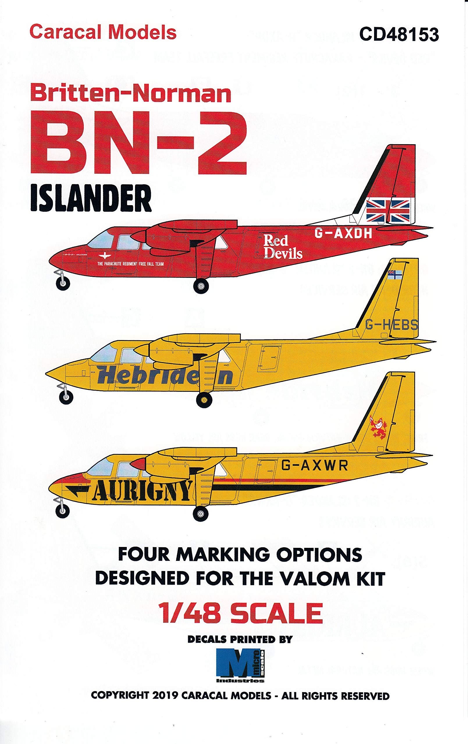 Carcd48153 1 48 Decals Britten Norman Bn 2 Islander Waterslide ...