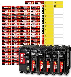 Amazon.com : Red Circuit Breaker Box Labels Weatherproof Fuse Box ...