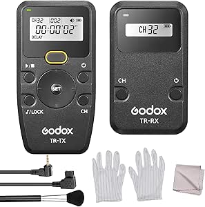 Godox TR Series 2.4G Wireless Timer Remote Control Camera Shutter Remote(Tramsmitter & Receiver ...