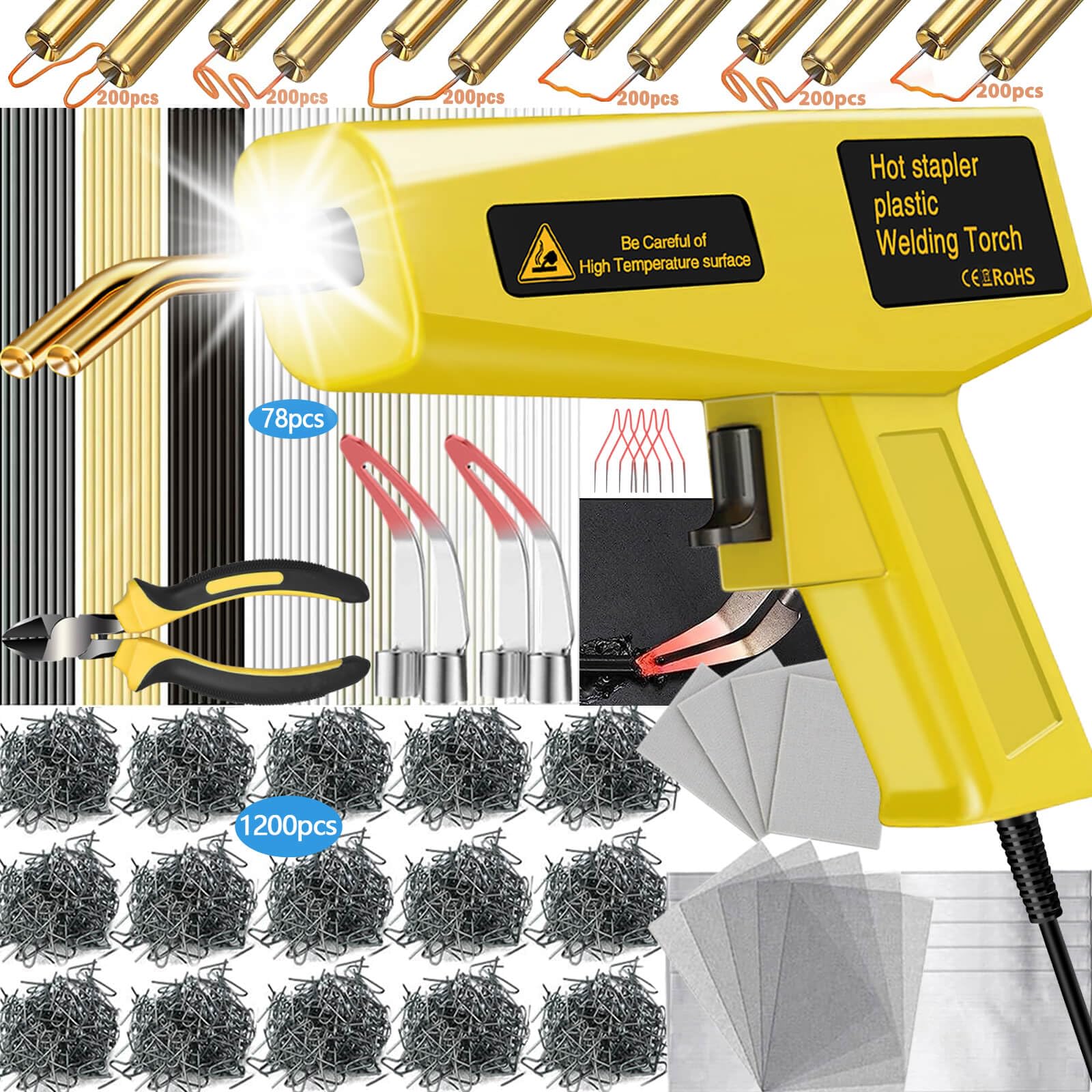 Snapklik.com : Wrdlosy 200W Plastic Welder, Plastic Welding Kit 5 In 1 ...