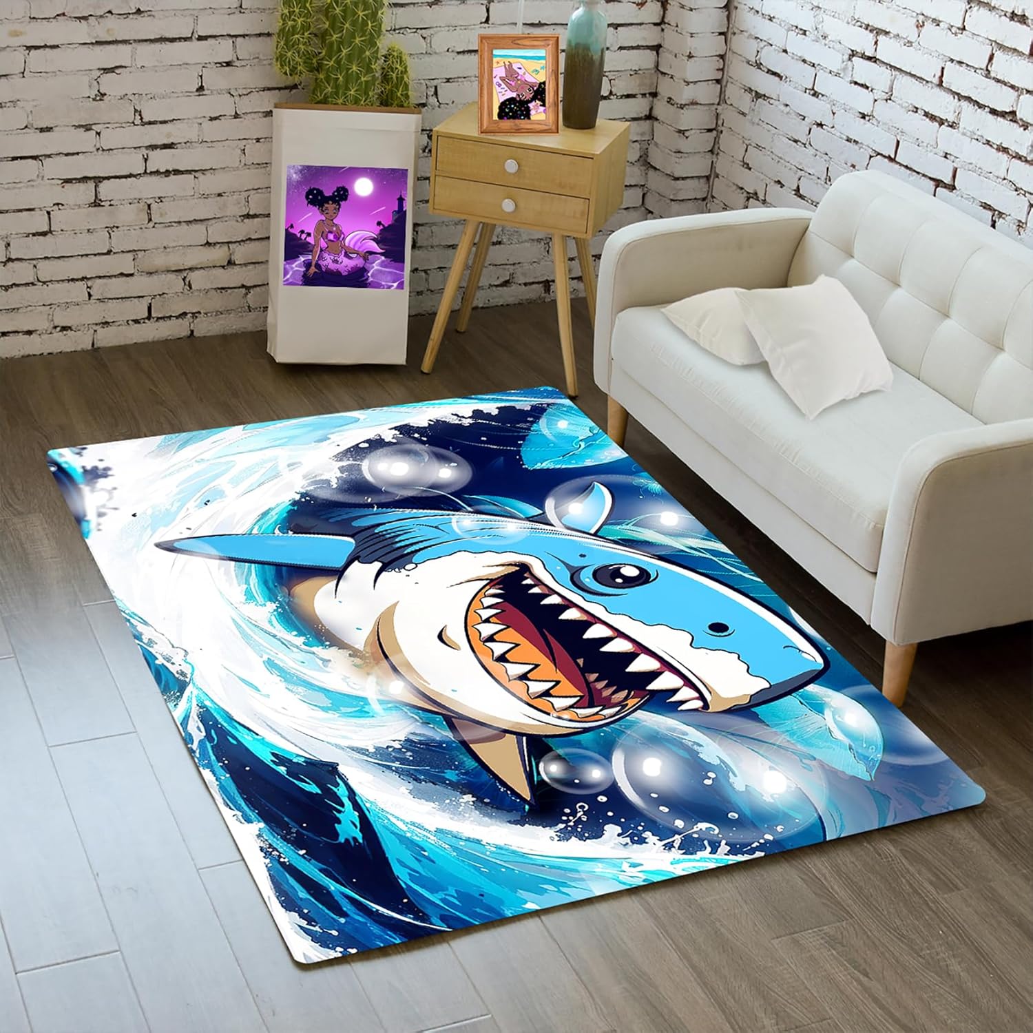 Amazon.com: Shark Rug - Shark Carpet - Kids Rug Ocean Rug, Shark Room ...