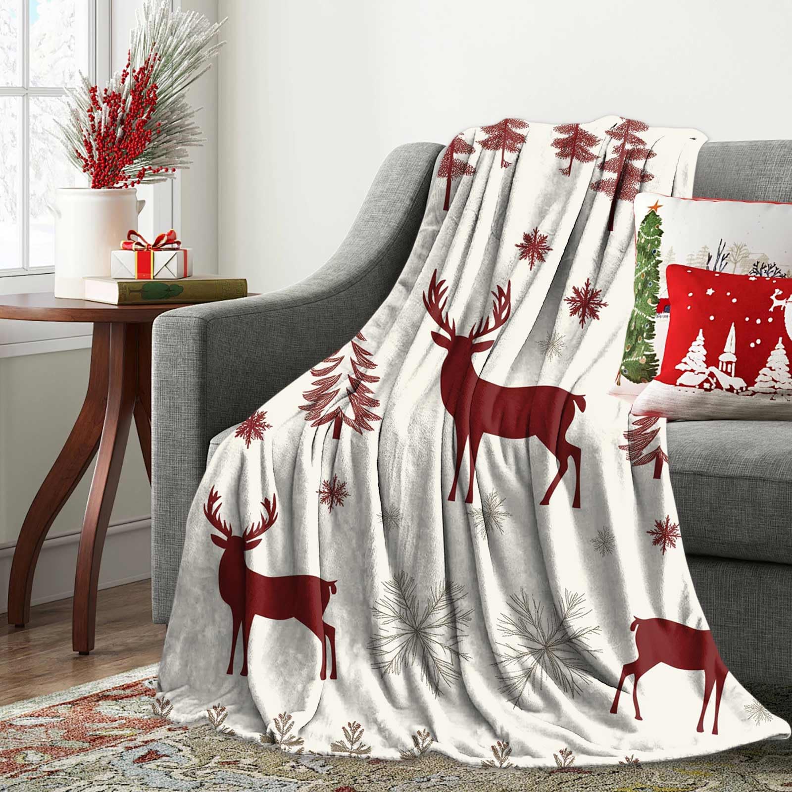 Christmas Decorations Tree Gifts Christmas Blanket Throws Christmas ...
