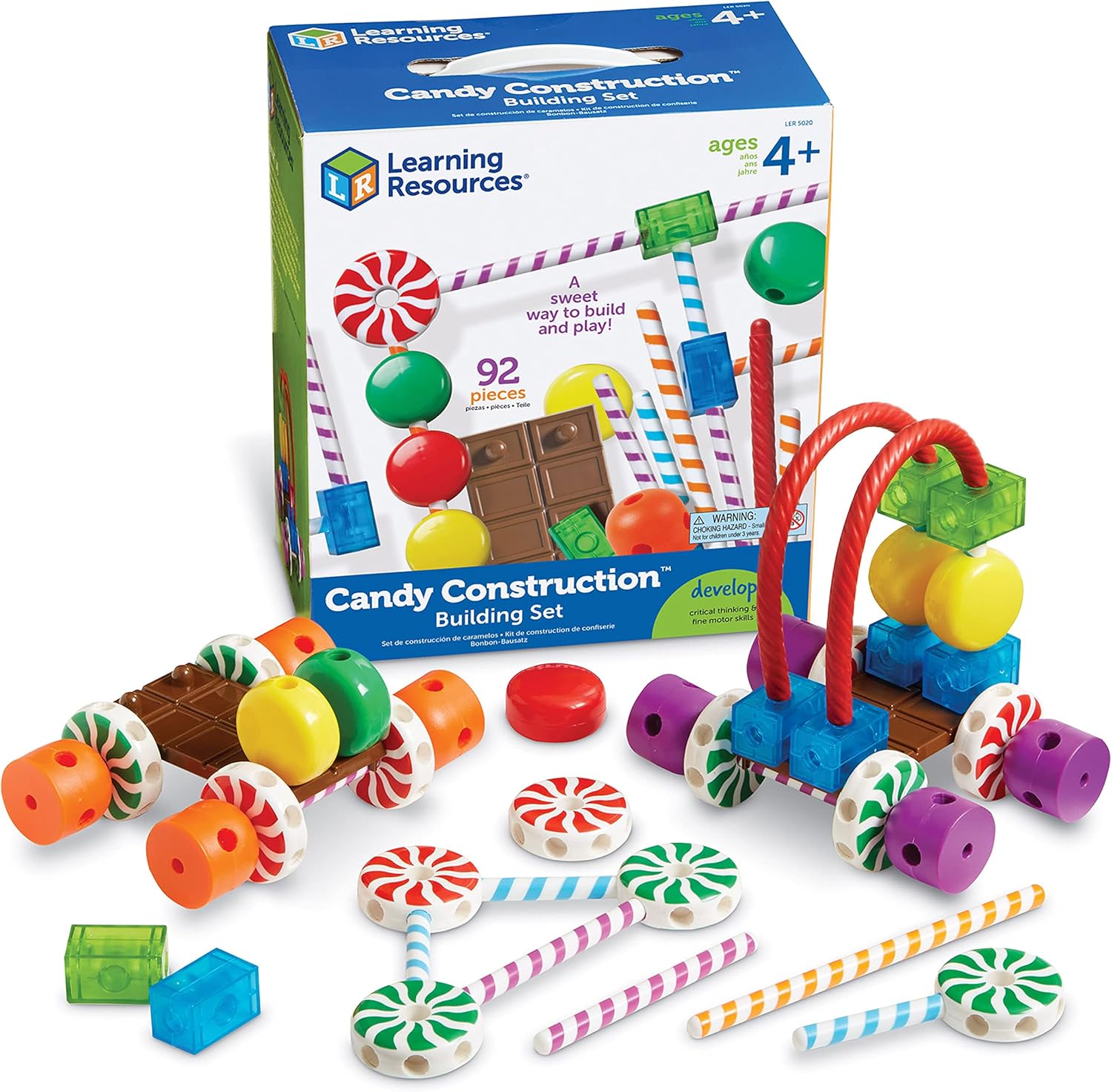 Learning Resources LER5020 Candy Construction Building Set, 92 Pieces ...
