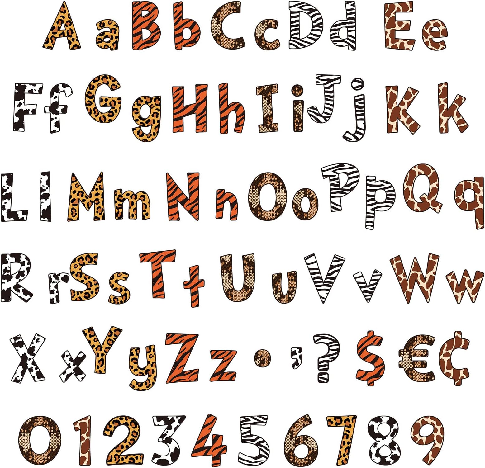 Amazon.com: Animal Prints Letters Cutout Animal Print Bulletin Board ...