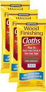 Minwax 308240000 Wood Finishing Cloths, Dark Mahogany, 8 Piece (Pack of ...