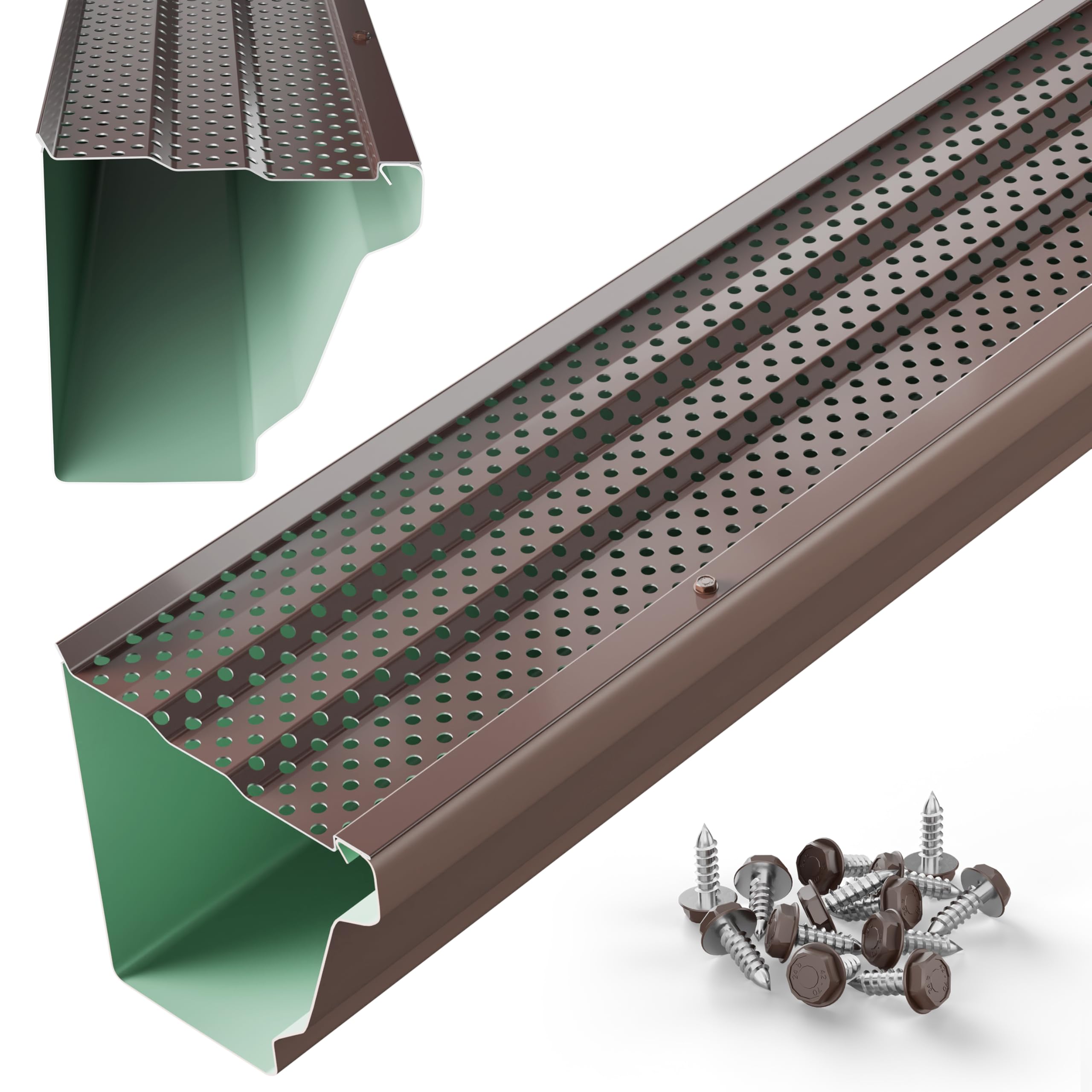 Waterlock 5" Gutter Guards Leaf Protection, Domestic Aluminum Gutter ...