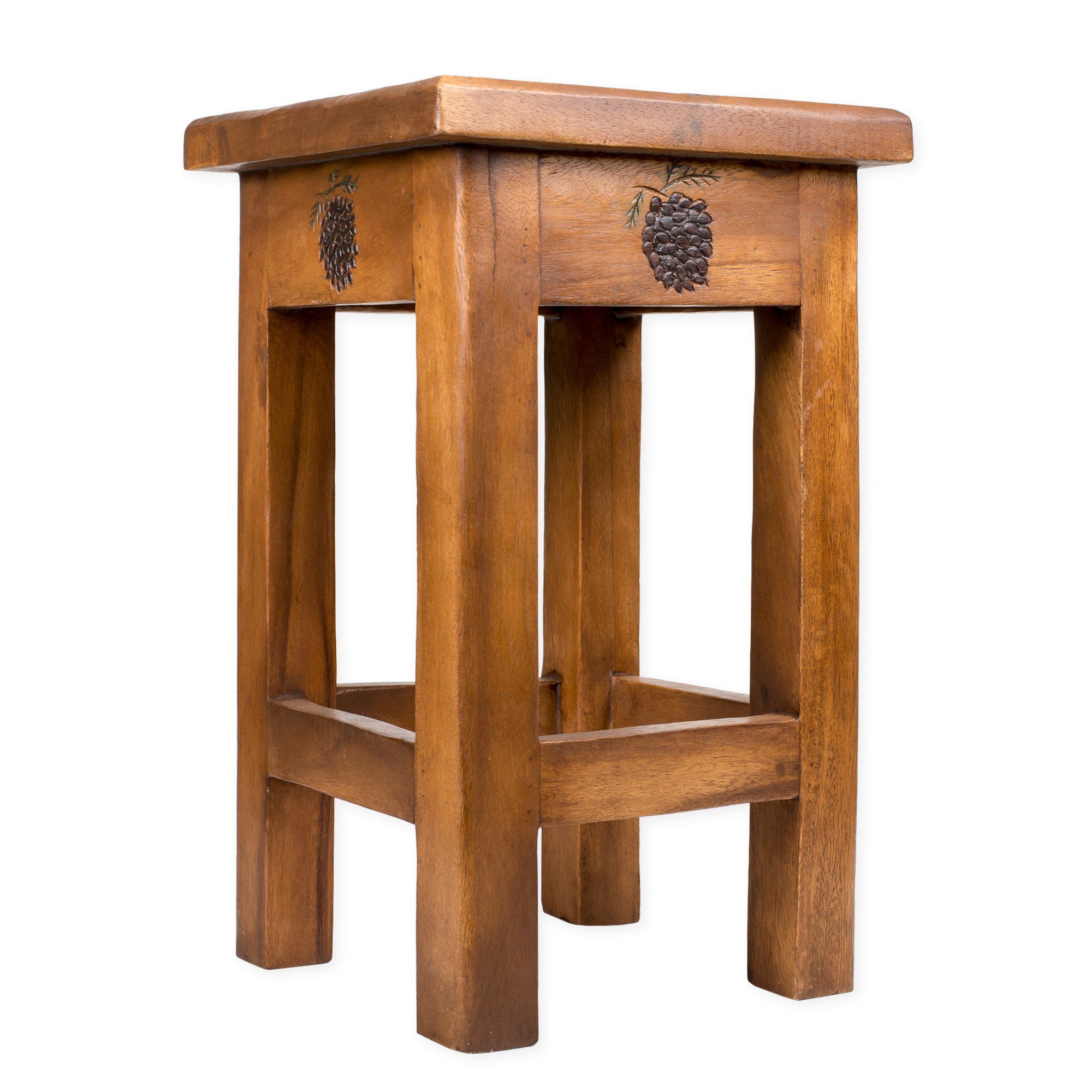 Amazon.com: Sea Island Pinecone Carved Acacia Hardwood 18 Inch End ...