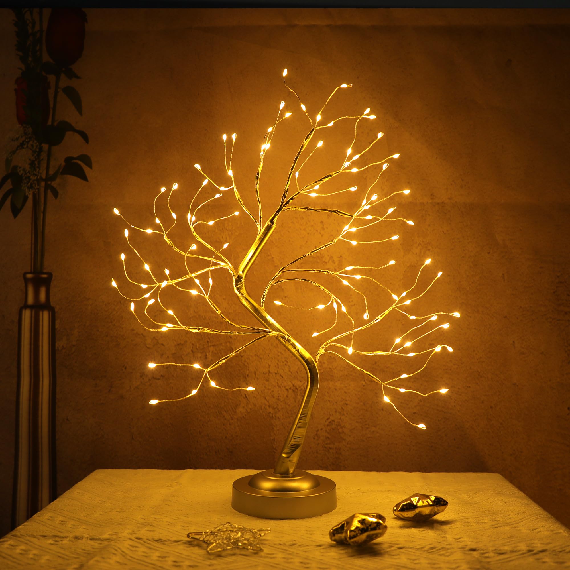 Amazon.com: Kalynmart Tabletop Tree Light 108 LED Timer Function with ...