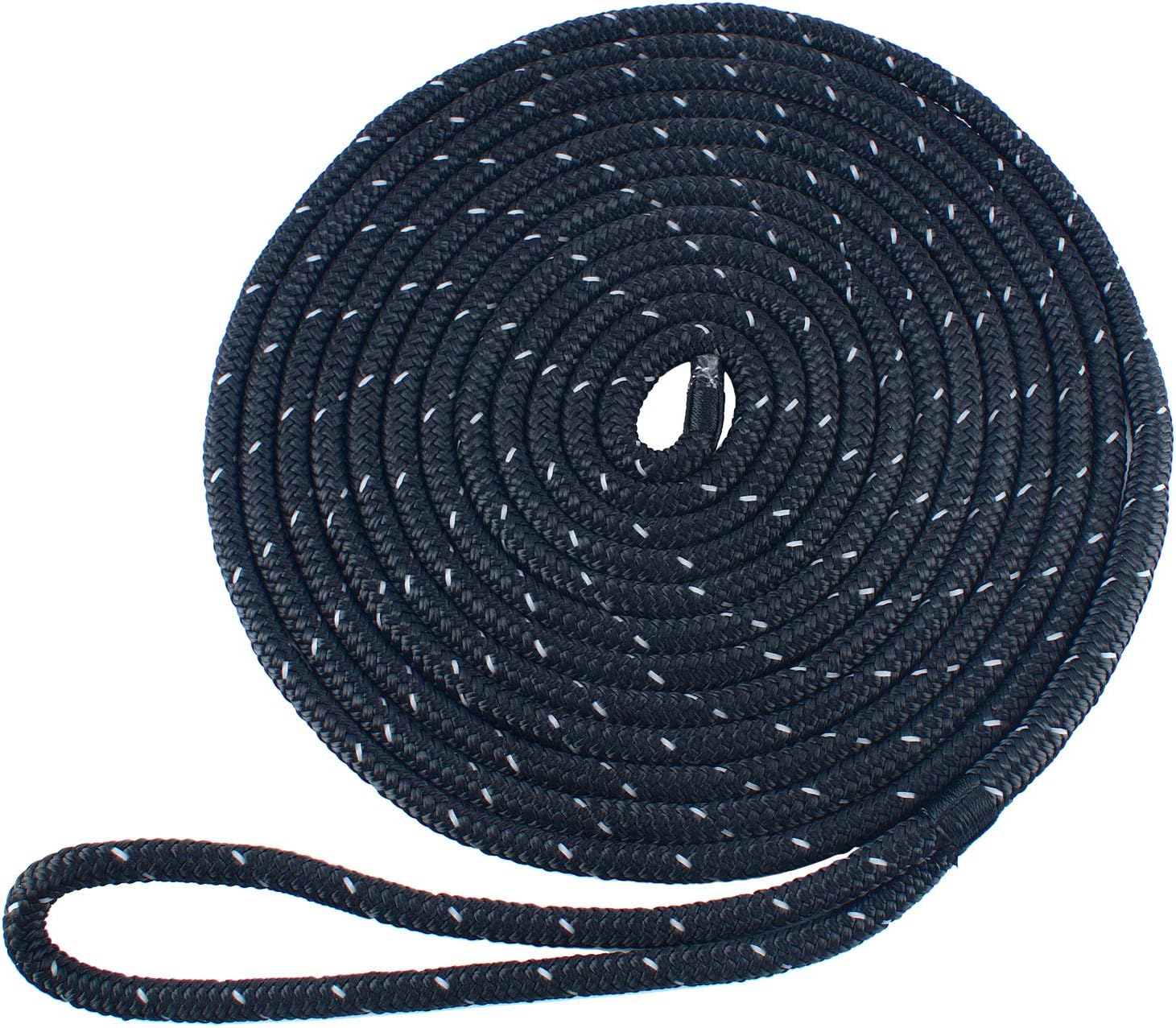 Amazon.com: Amarine Made Dock Line, 1/2” X 15’ Reflective Double Braid ...