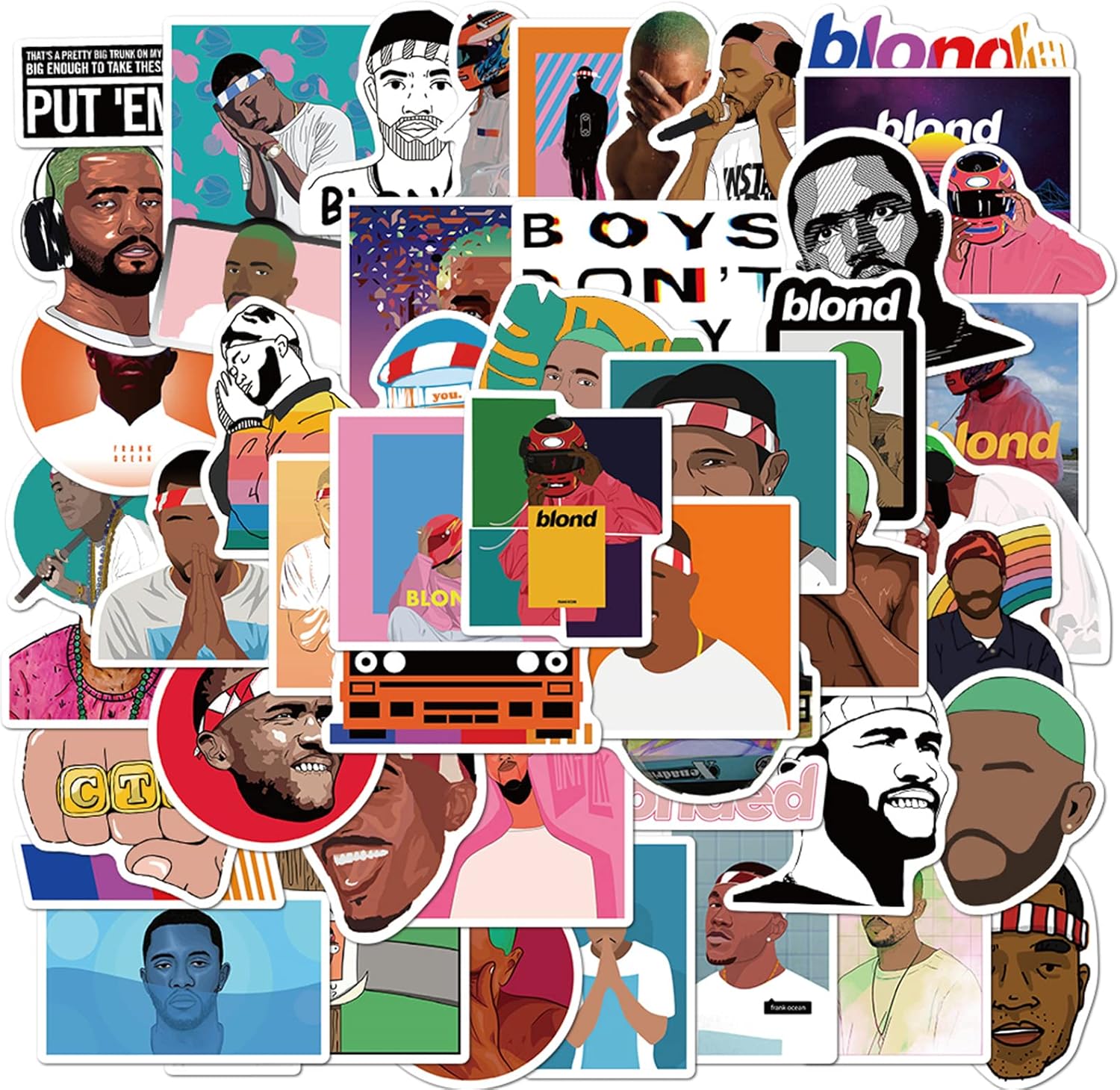 Amazon.com: 50Pcs Frank Ocean Stickers,American Hip hop Singer Stickers ...