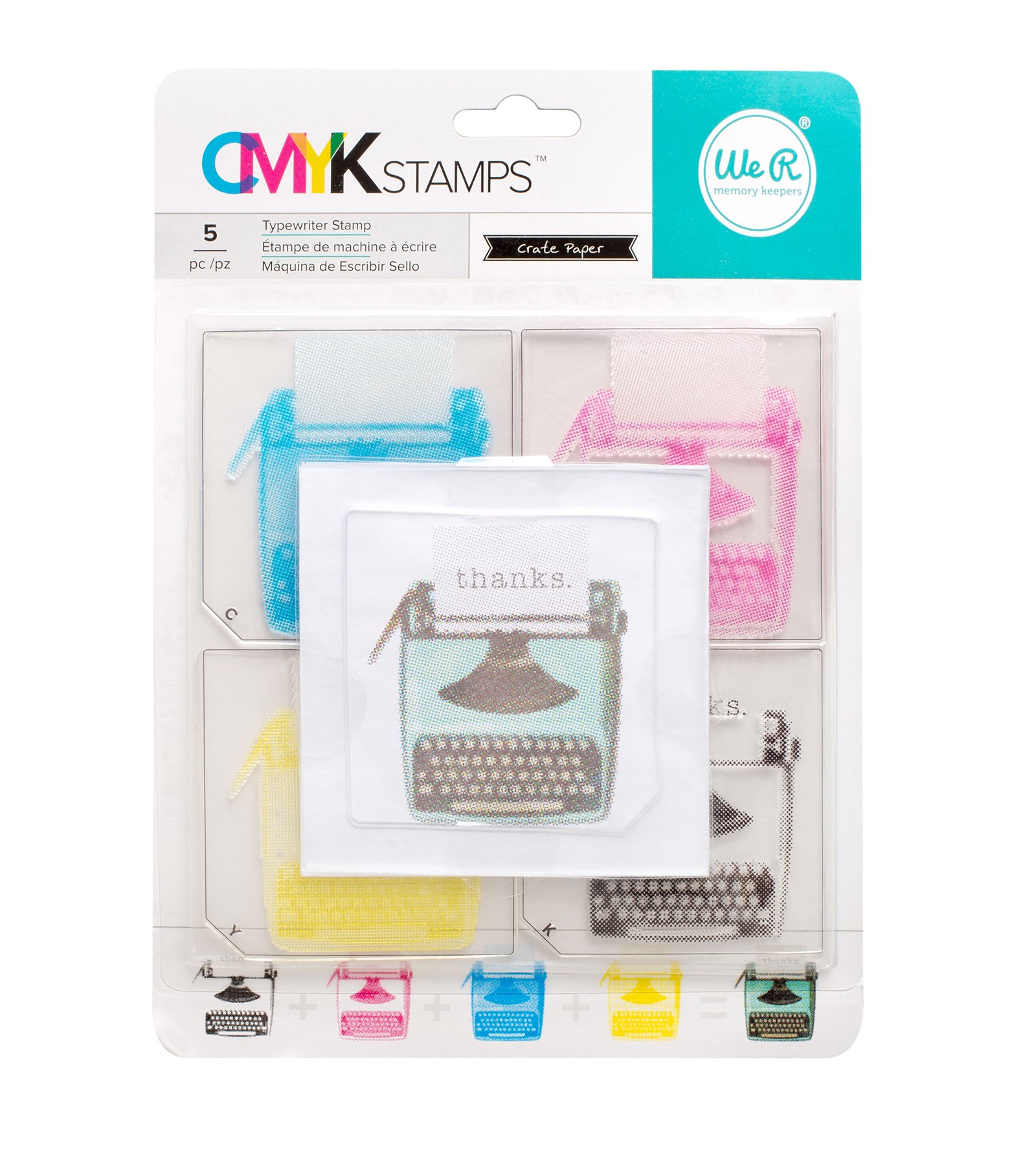We R Memory Keepers Transparent Cmyk Stamp Kit Typewriter 5 ...
